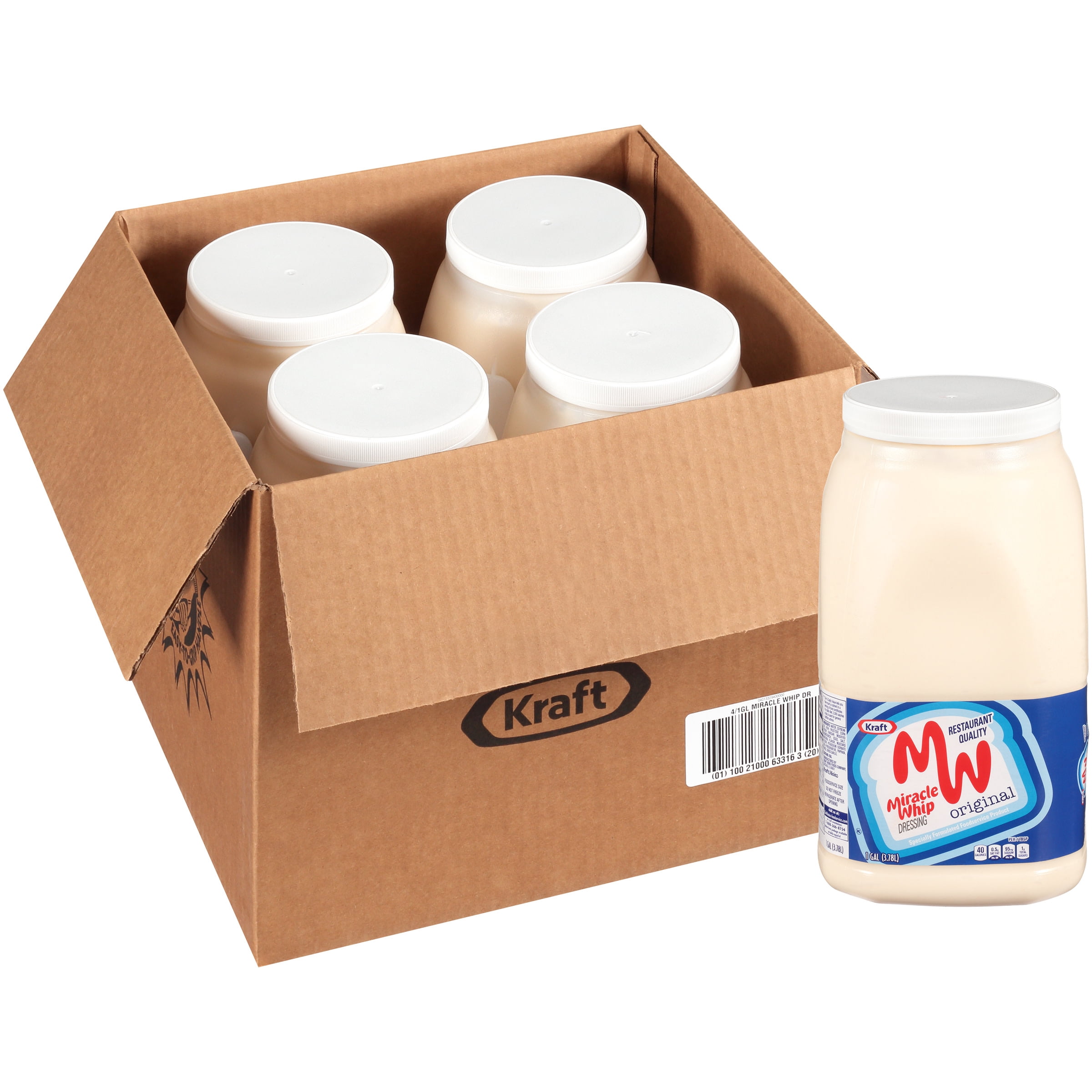 KRAFT Miracle Whip Original Dressing, 1 Gallon Jugs, 4 ct Casepack ...