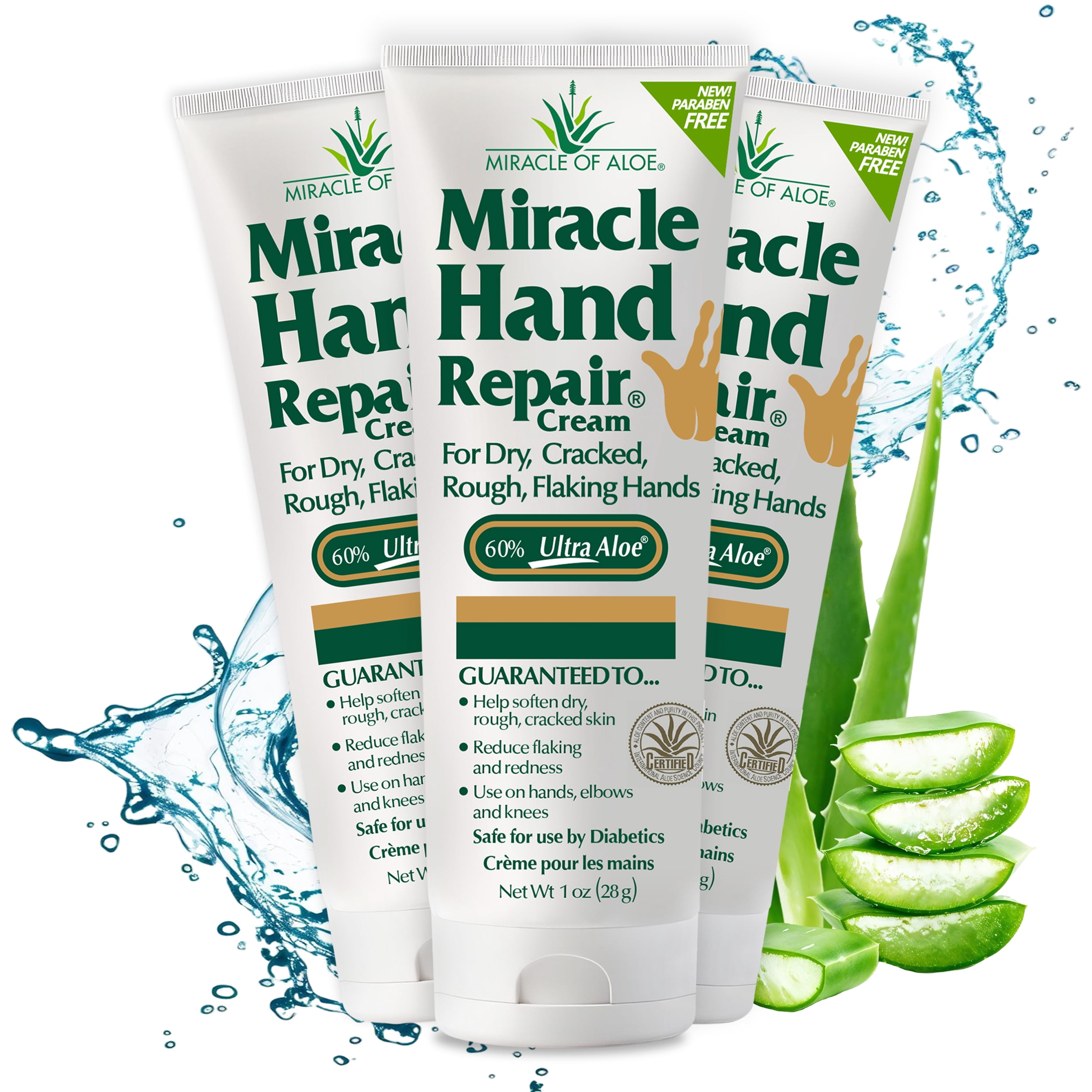 Miracle of Aloe Therapy Hand Repair Cream for Dry & Chapped Skin, 60% ...
