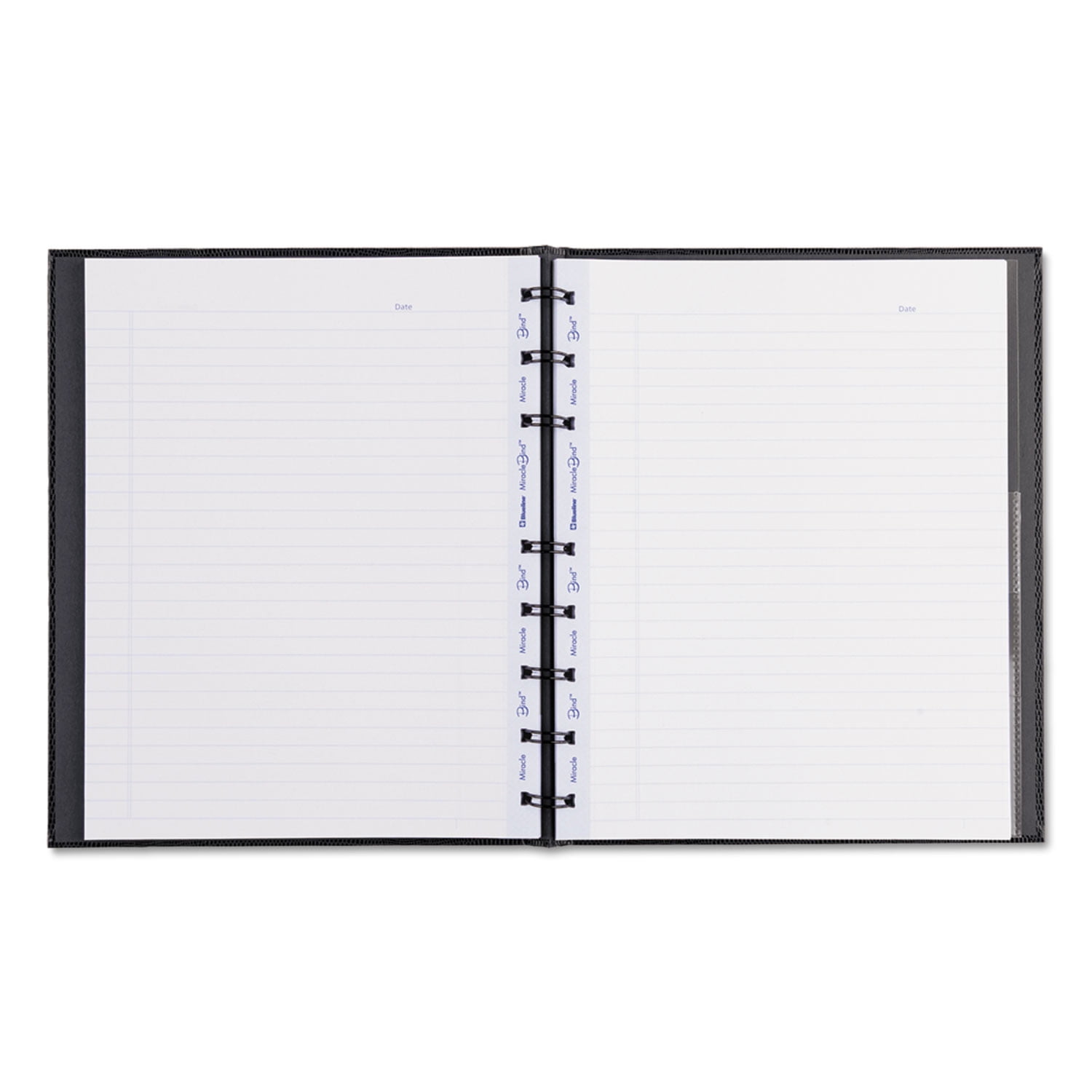 Blueline MiracleBind Notebook College/Margin 9 1/4 x 7 1/4 Black Cover ...