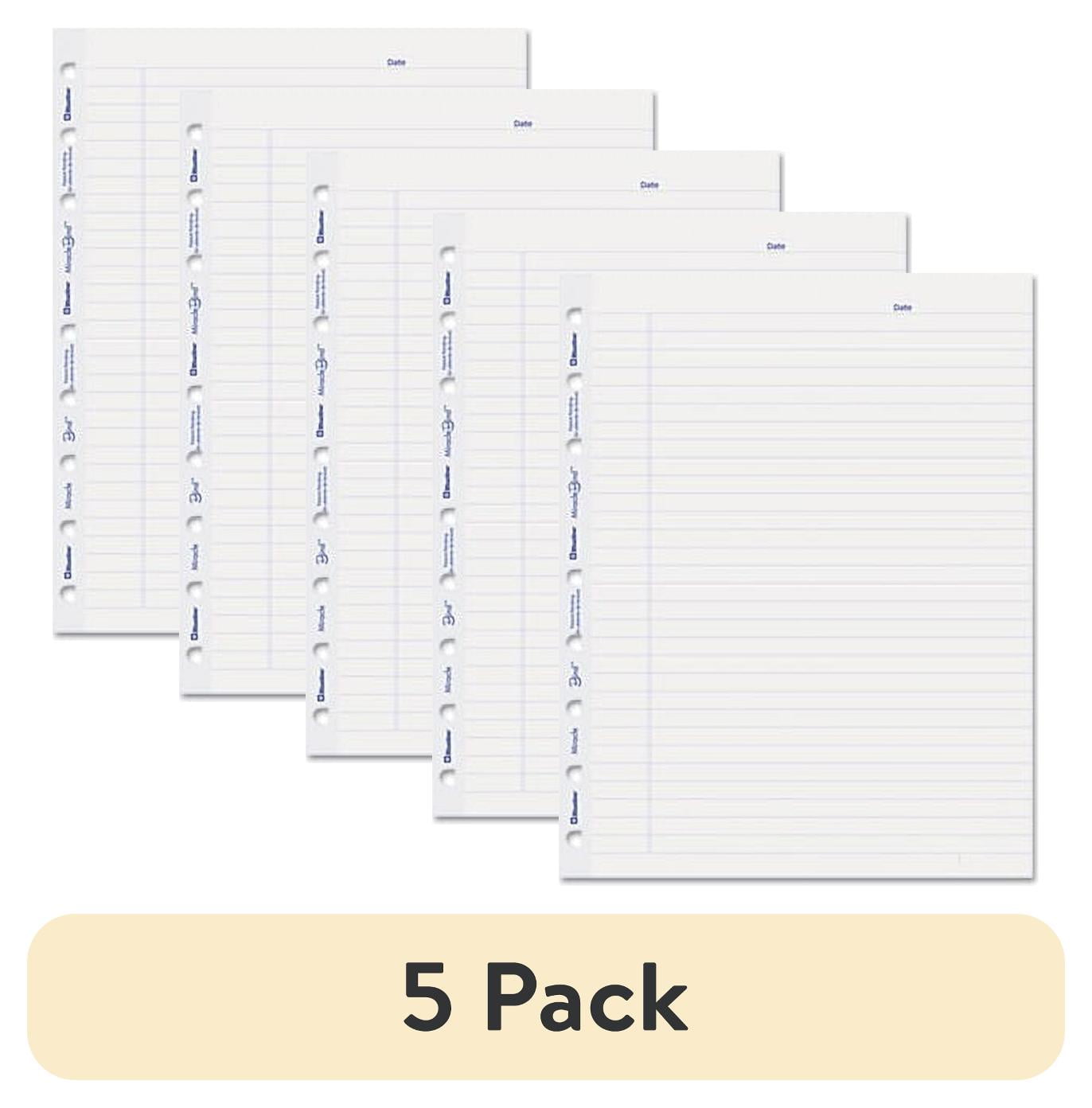 (5 pack) MiracleBind Ruled Paper Refill Sheets 9-1/4 x 7-1/4, White, 50 ...