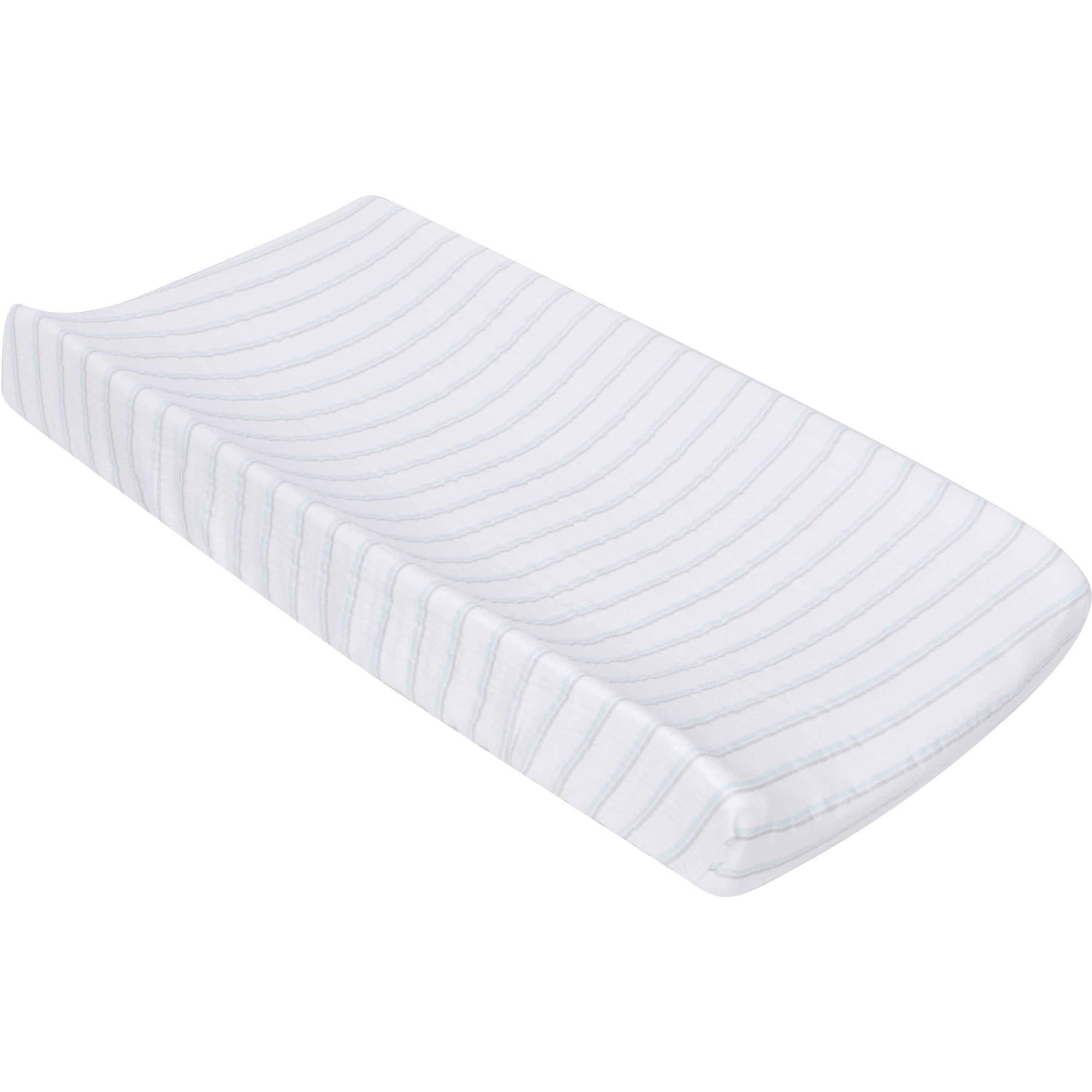 MiracleWare 8641 Blue & Gray Stripes Muslin Changing Pad Cover ...
