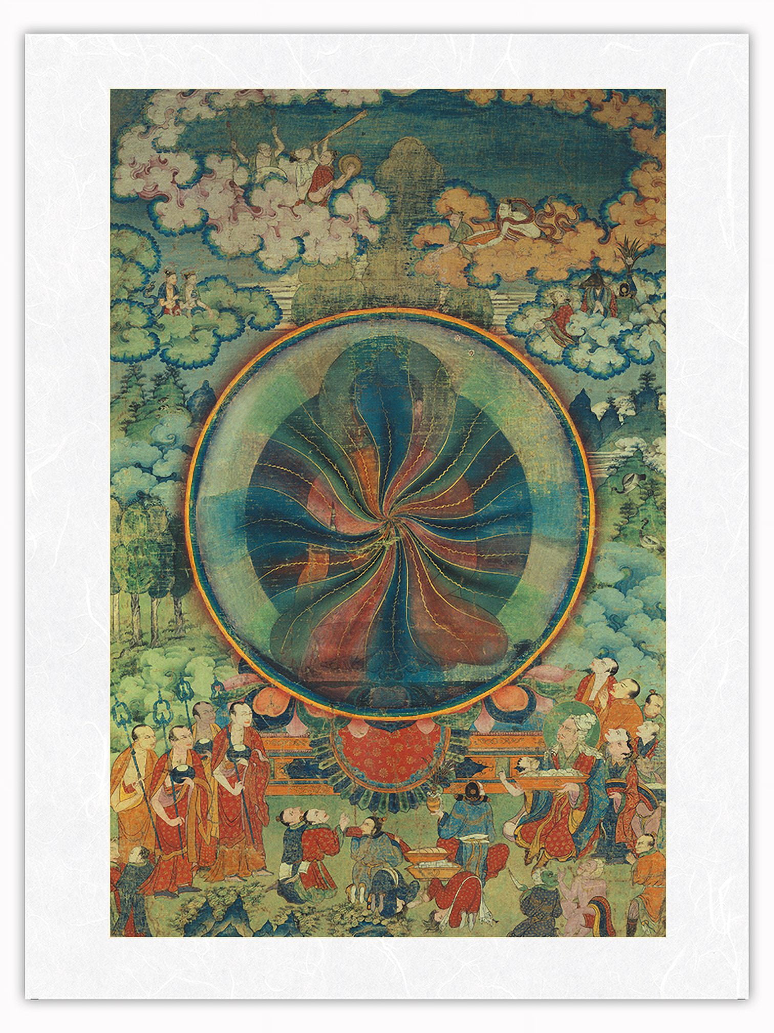 The Miracles of Buddha at Shravasti - Vintage Tibetan Thangka Buddhist ...