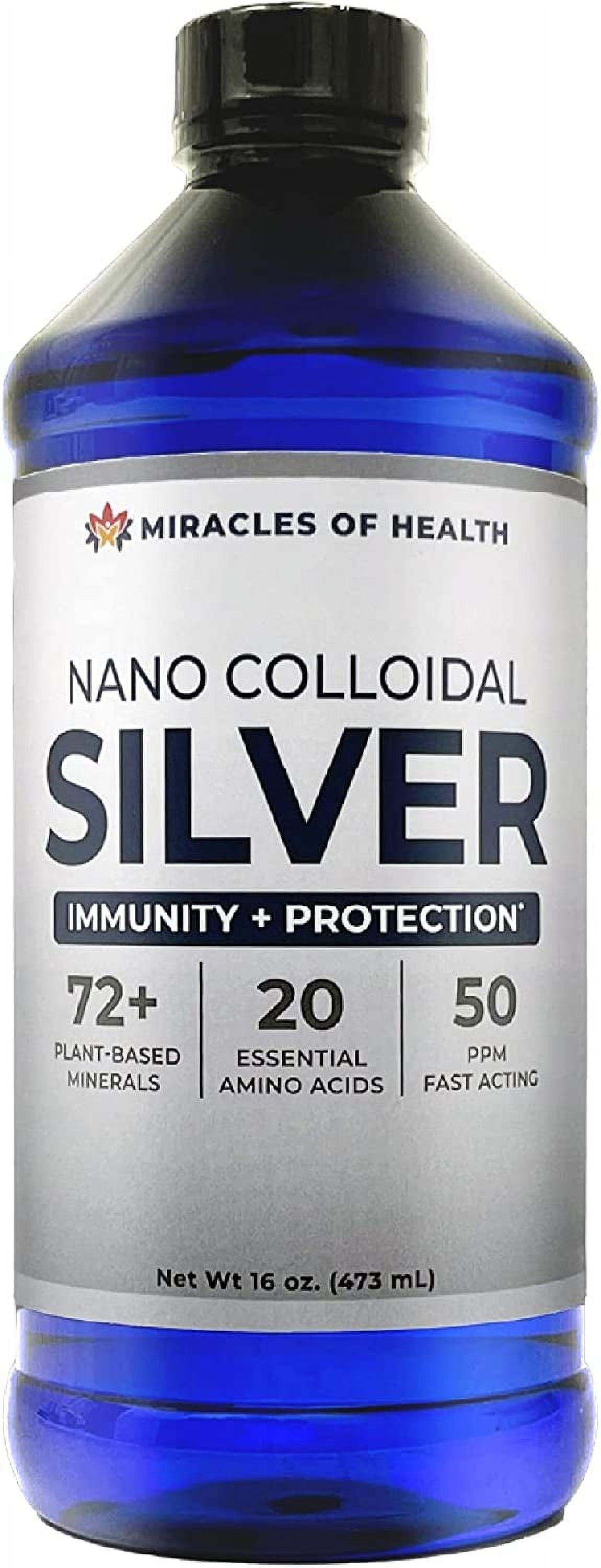 Miracles of Health Nano Colloidal Silver 50 ppm | Daily Immune Support ...