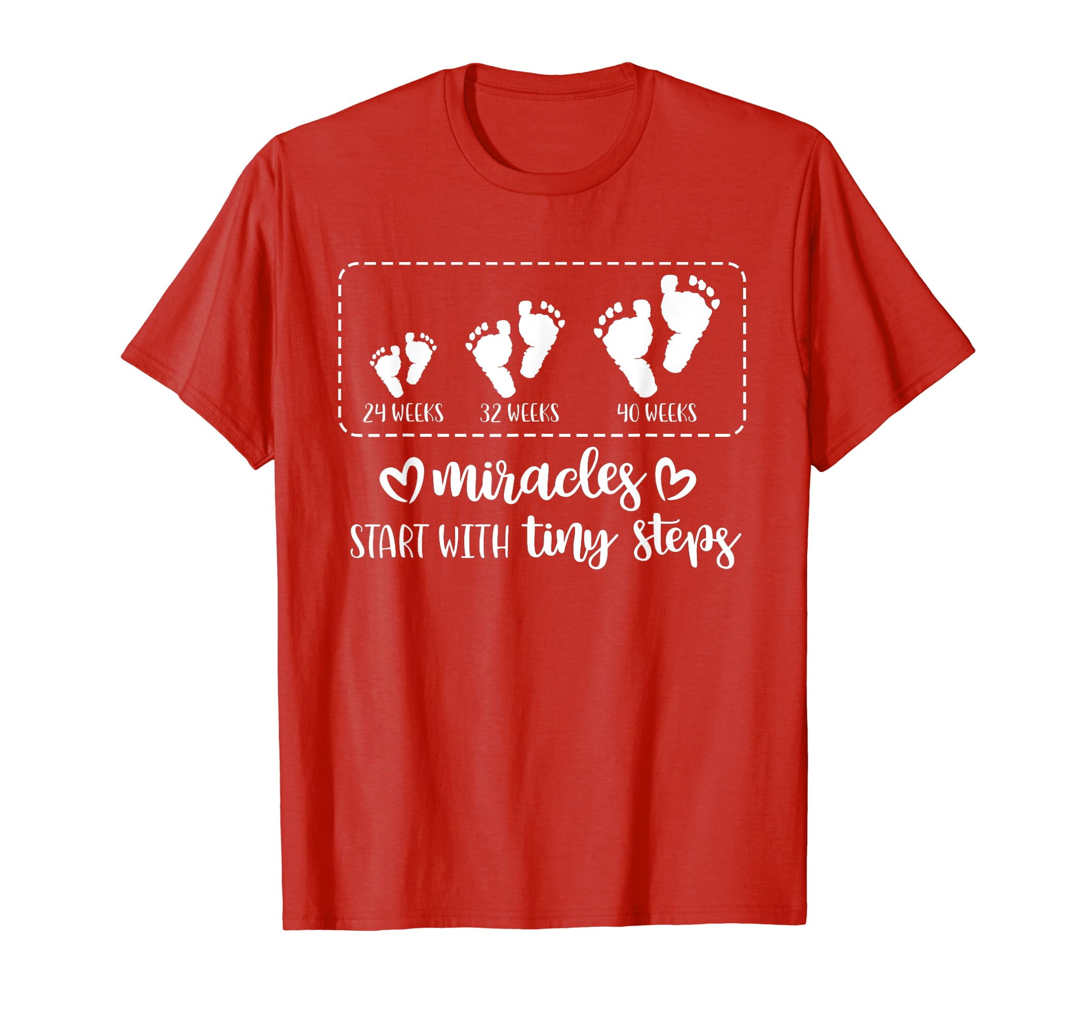 Miracles Start With Tiny Steps Baby Feet Nurse Gift Unisex T-Shirt Baby ...