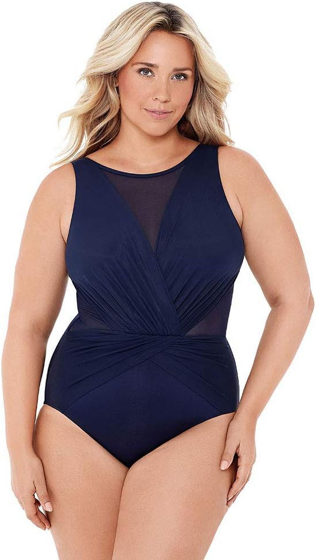 Miraclesuit Womens Swimwear Plus Size Illusionist Palma Tummy Control