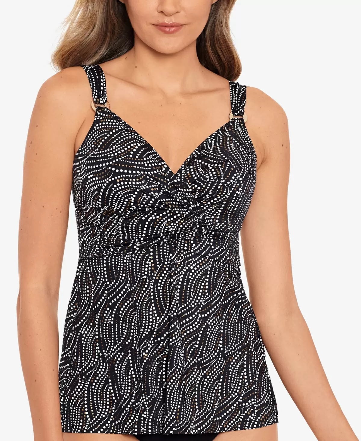 Miraclesuit Womens Bronze Age Plunge Underwire Tankini Top D-DDD Cups ...