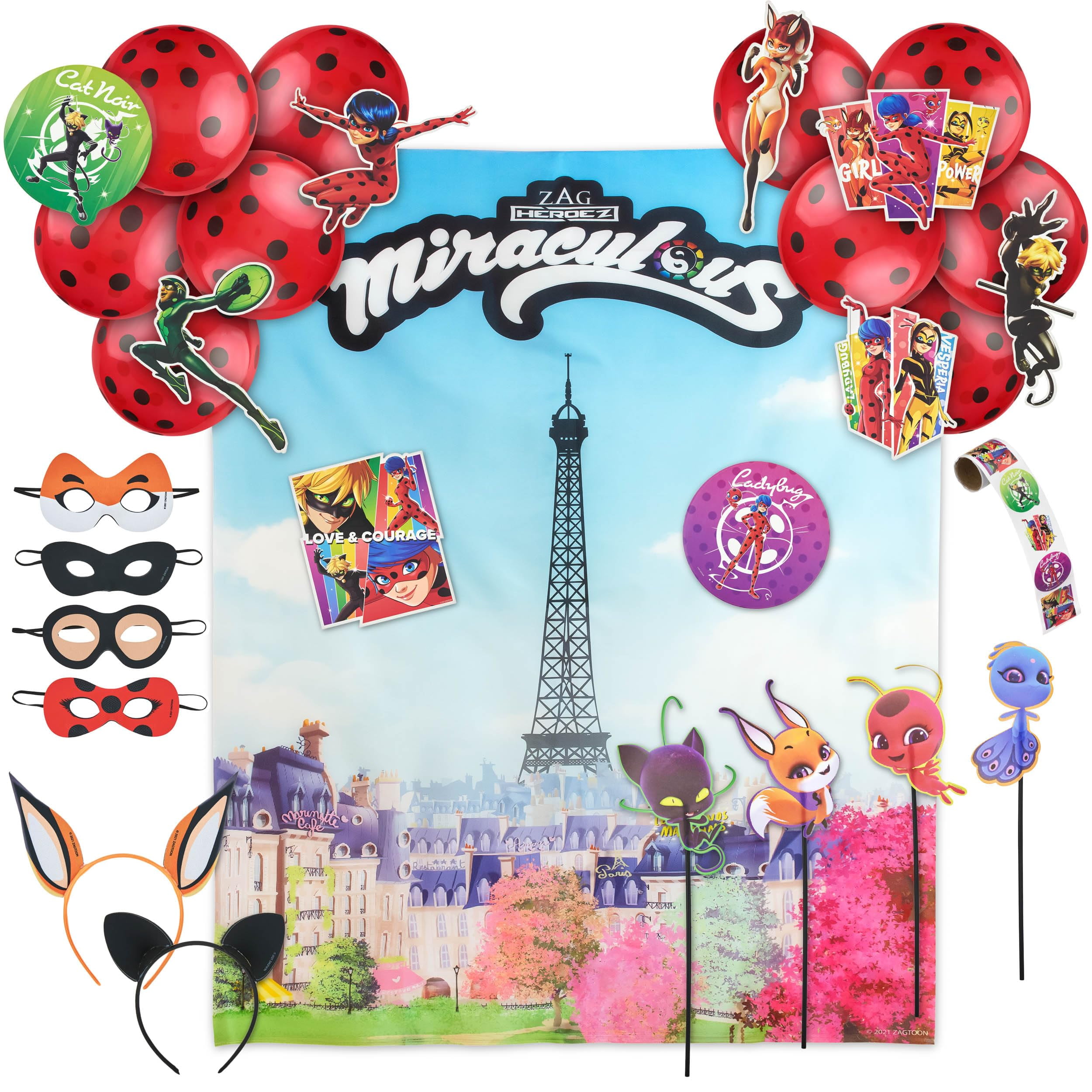 Miraculous 50-Piece Birthday Party MMF7 Supplies - Ladybug & Cat Noir ...