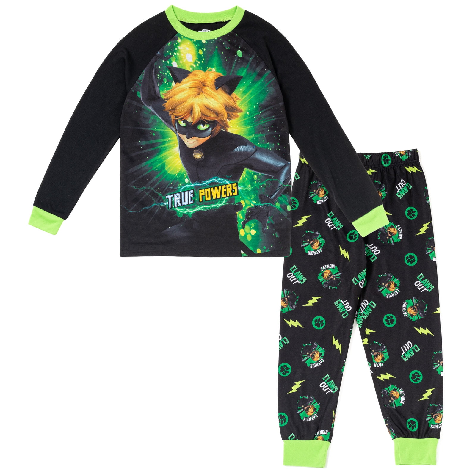 Miraculous Cat Noir Big Boys Pullover Pajama Shirt and Pants Sleep Set ...