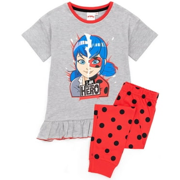 Miraculous Girls Ladybug & Cat Noir Long Sleeve Pajama Outfits, Sizes 4 ...