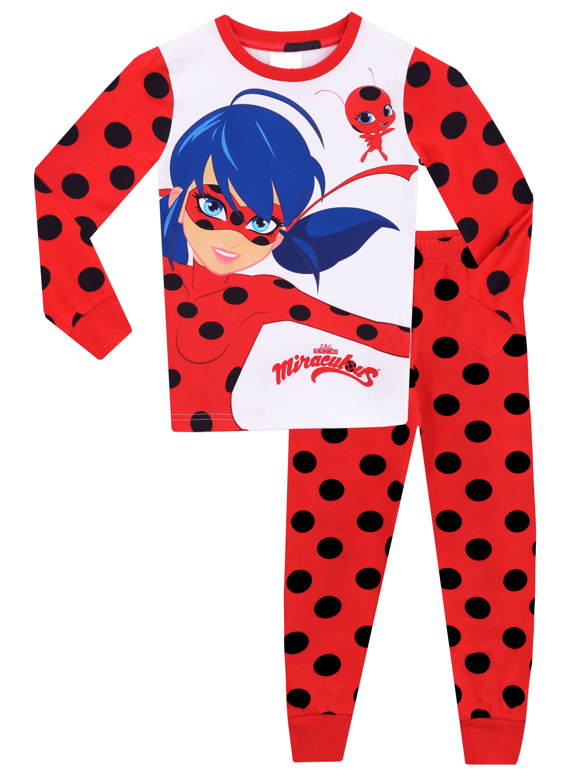 Miraculous Girls Ladybug Long Sleeve Pajamas Sizes 4-12 - Walmart.com
