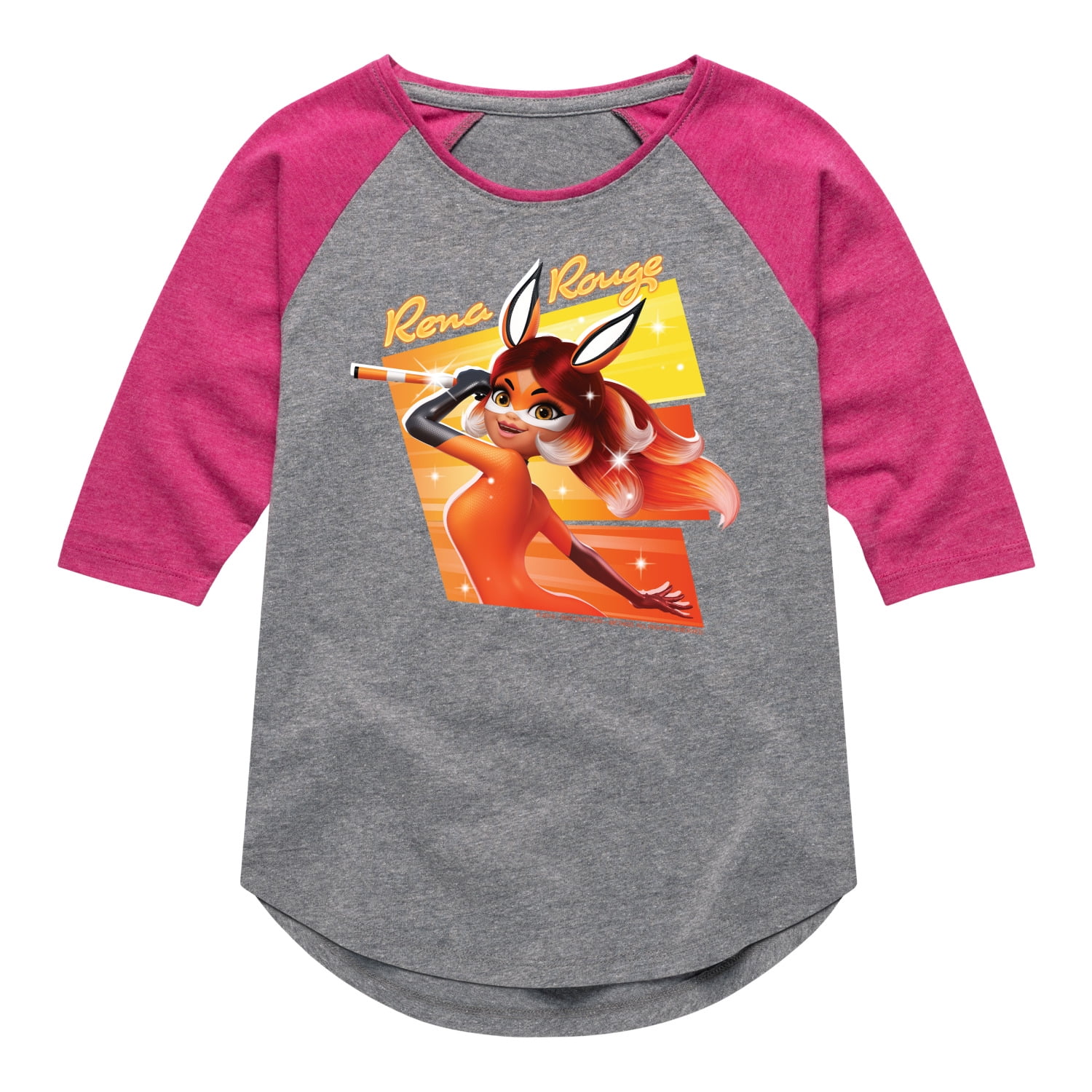 Miraculous Lady Bug and Cat Noir - Rena Rouge - Toddler And Youth Girls Raglan Graphic T-Shirt ...