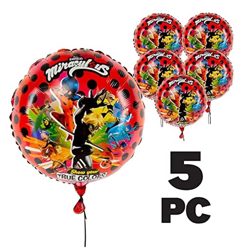 Mighty Mojo Miraculous Ladybug & Cat Noir 17" Mylar Balloons 5pk ...