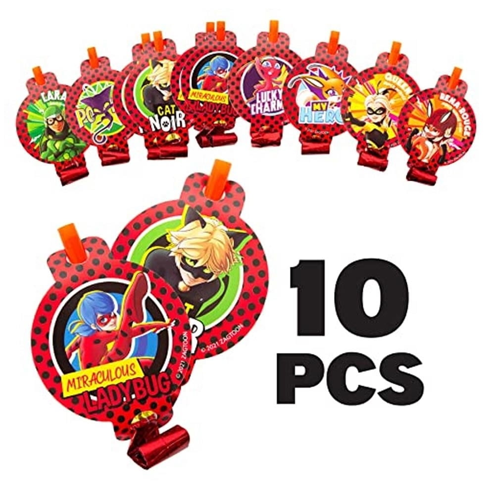 Miraculous Ladybug 8pc Party Blow Outs Blower Cat Nior Kids Favors Bag ...