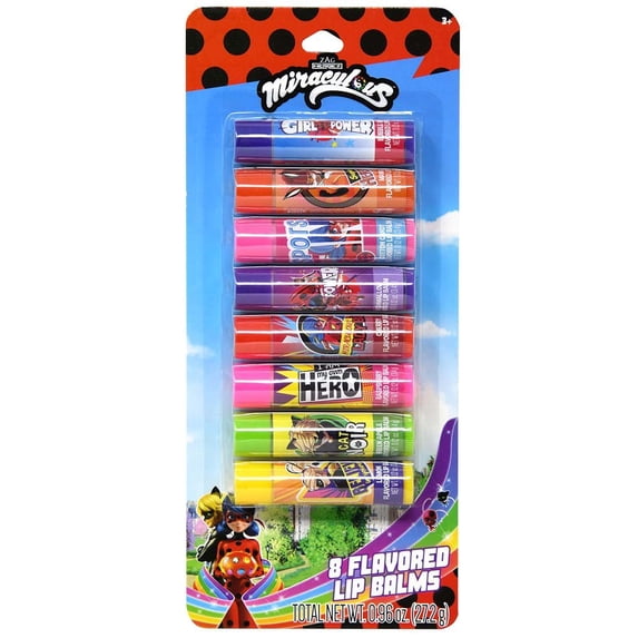 Miraculous Ladybug Makeup, 8pk Character Lip Balm Gift Set on Card ...