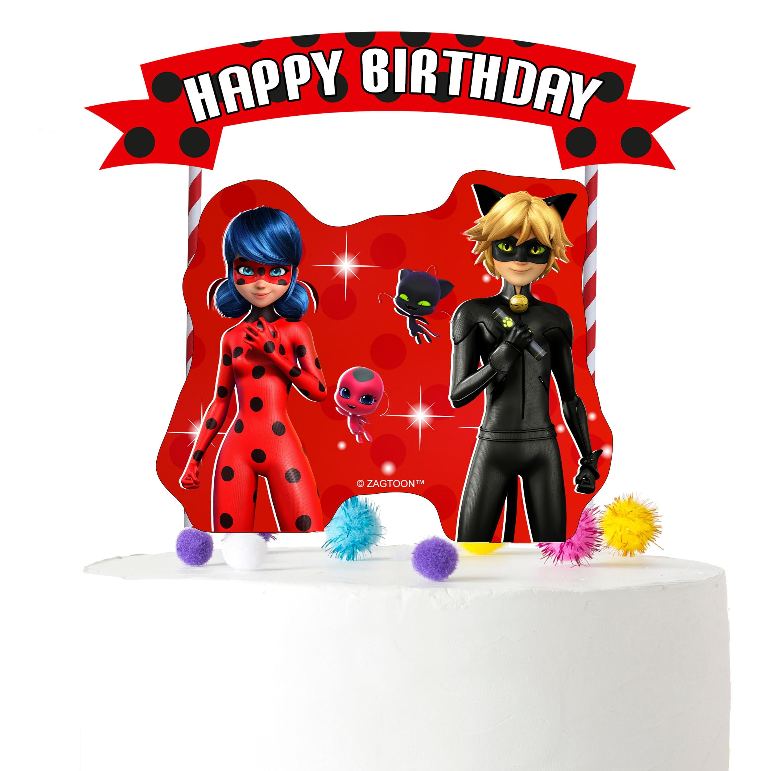 Miraculous Ladybug Cake Topper. Cartoon Miraculous BSL1 Ladybug Party ...