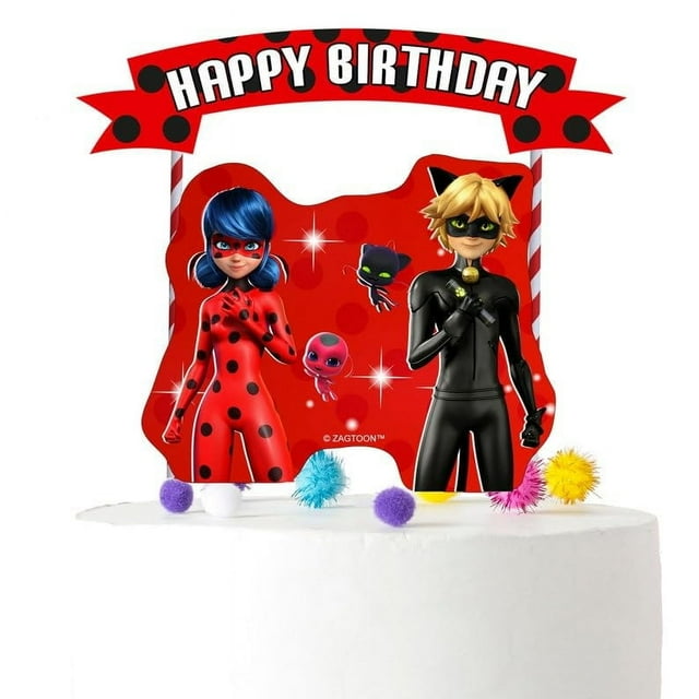 Miraculous Ladybug Cake Topper. Cartoon Miraculous Ladybug Party ...