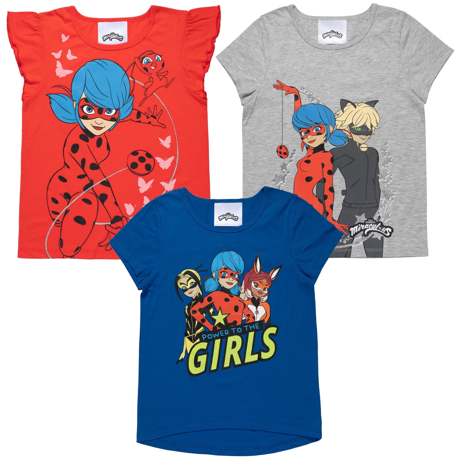 Miraculous Ladybug Toddler Merchandise: 3 Pack T-Shirts for Little to ...