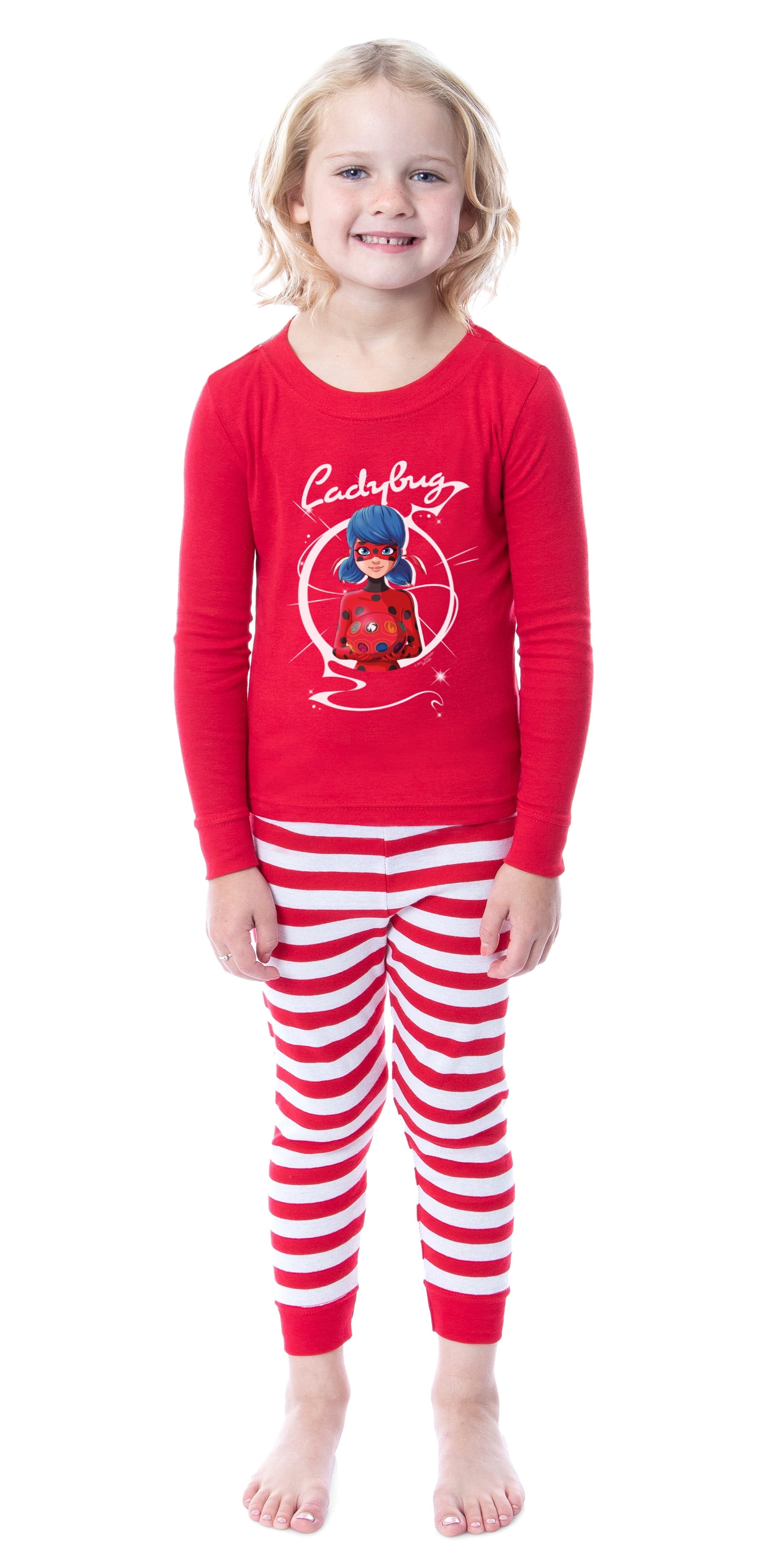 Miraculous Ladybug Girls' Power Up Snug-Fit Cotton 2 Piece Kids Pajama ...