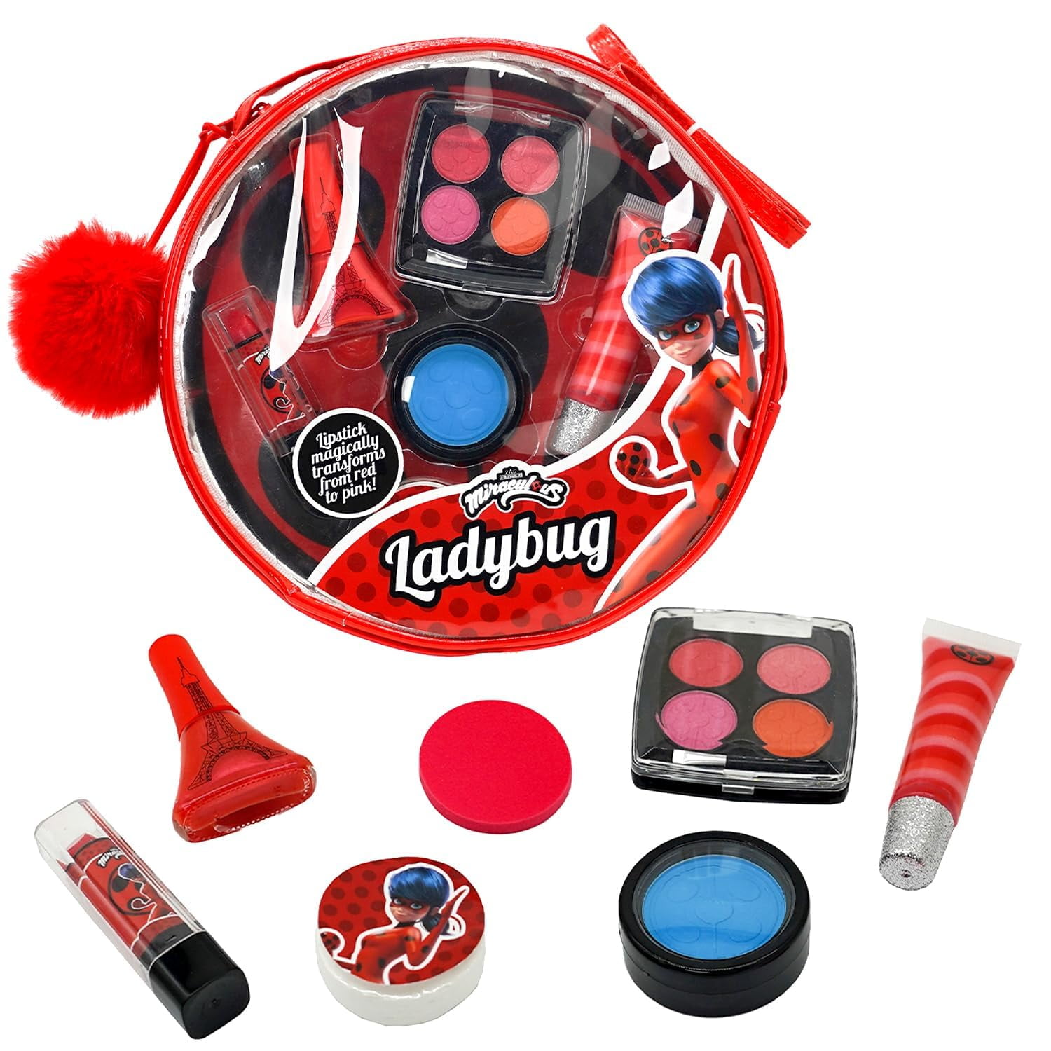 Miraculous Ladybug Kids Makeup Set - 10 Piece Bag with Nail Polish ...
