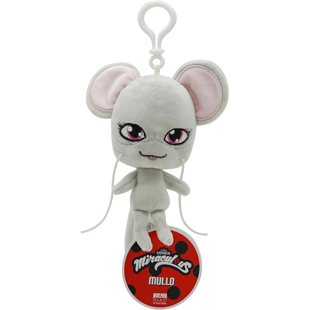 Miraculous Ladybug - Kwami Lifesize Mullo, 5-inch Mouse Plush Clip-on ...