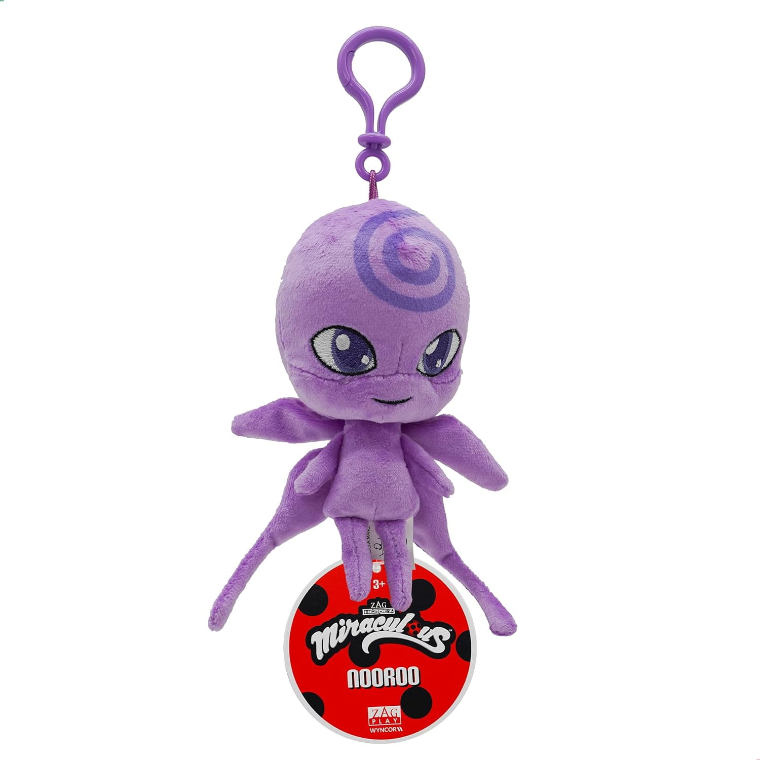 Miraculous Ladybug - Kwami Lifesize Nooroo, 5-inch Butterfly Plush Clip ...