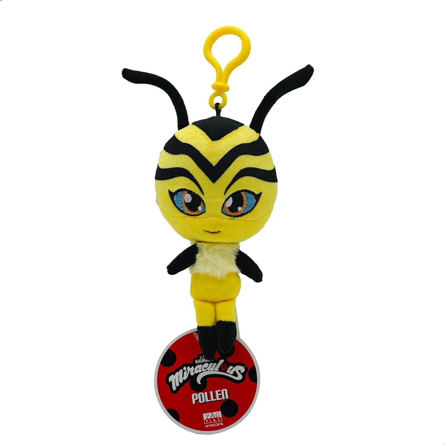 Miraculous Ladybug - Kwami Lifesize Pollen, 5-inch Bee Plush Clip-on ...