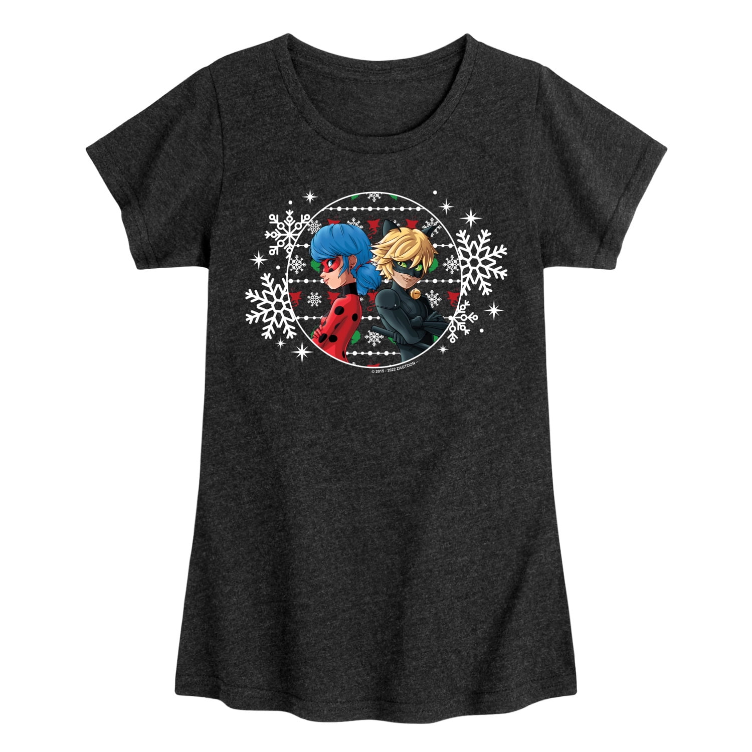 Miraculous Ladybug - Lady Bug Cat Noir Pattern - Youth Girls Short ...