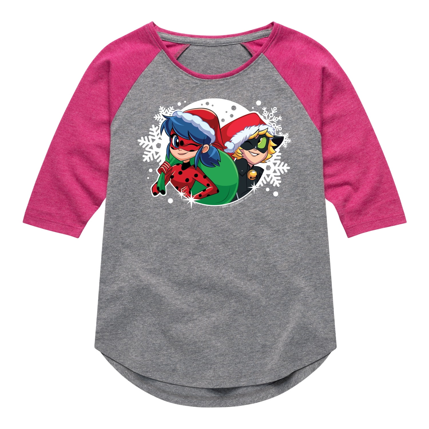 Miraculous Ladybug - Ladybug And Cat Noir Graphic - Youth Girls Raglan ...