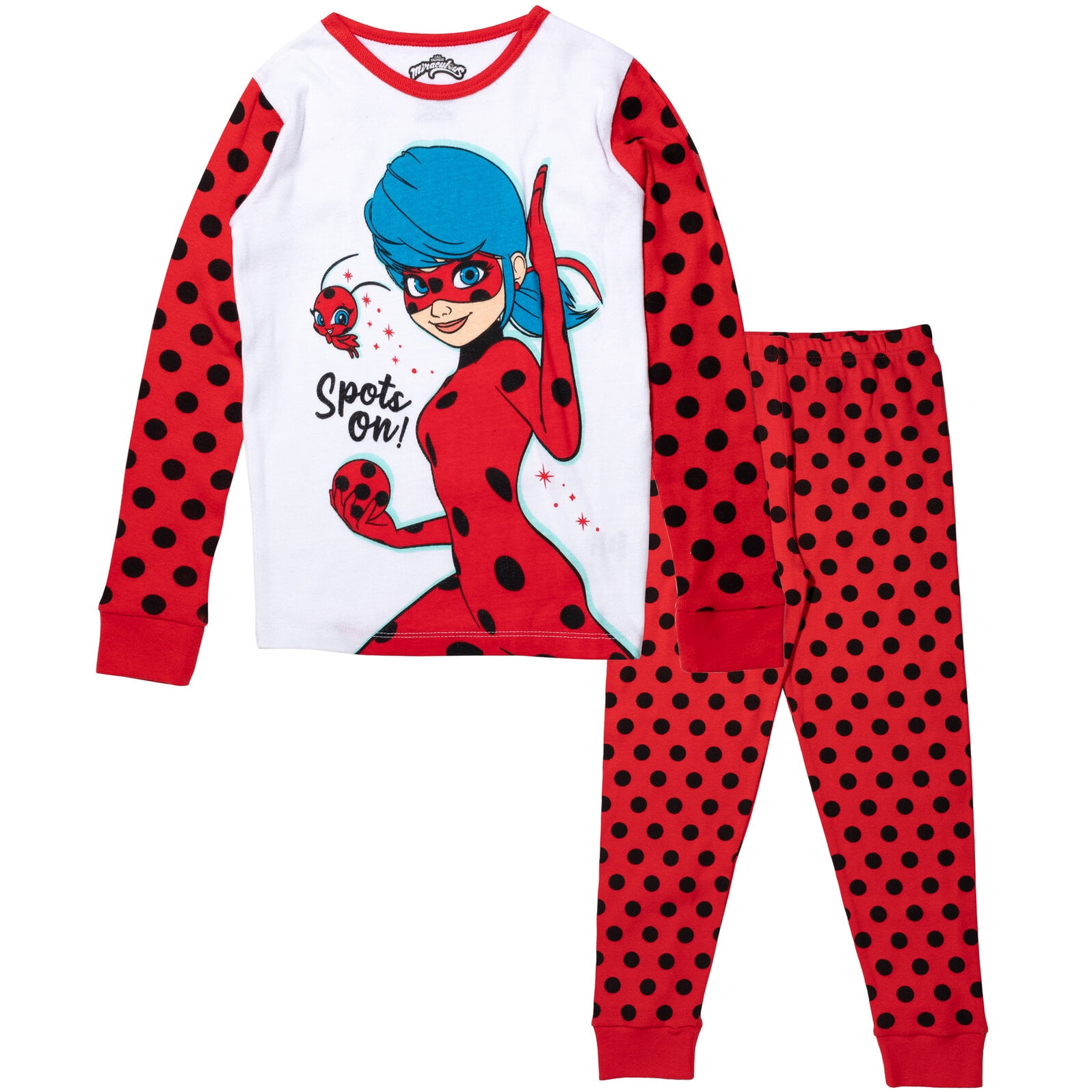 Miraculous Ladybug Pajama Set for Girls, Long Sleeve Shirt and Pants ...