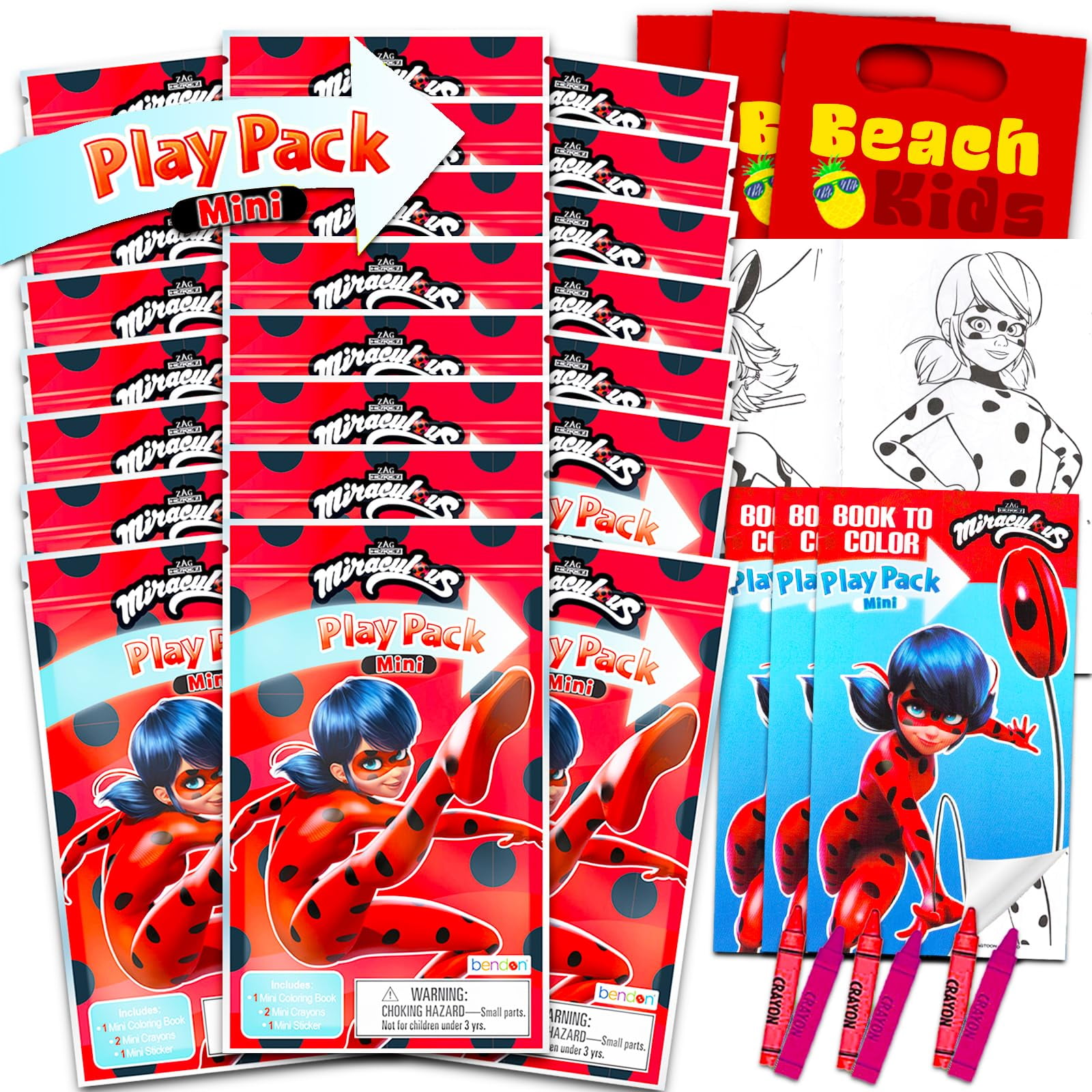 Miraculous Ladybug Mini AJH3 Party Favors Set for Kids - Bundle with 24 ...