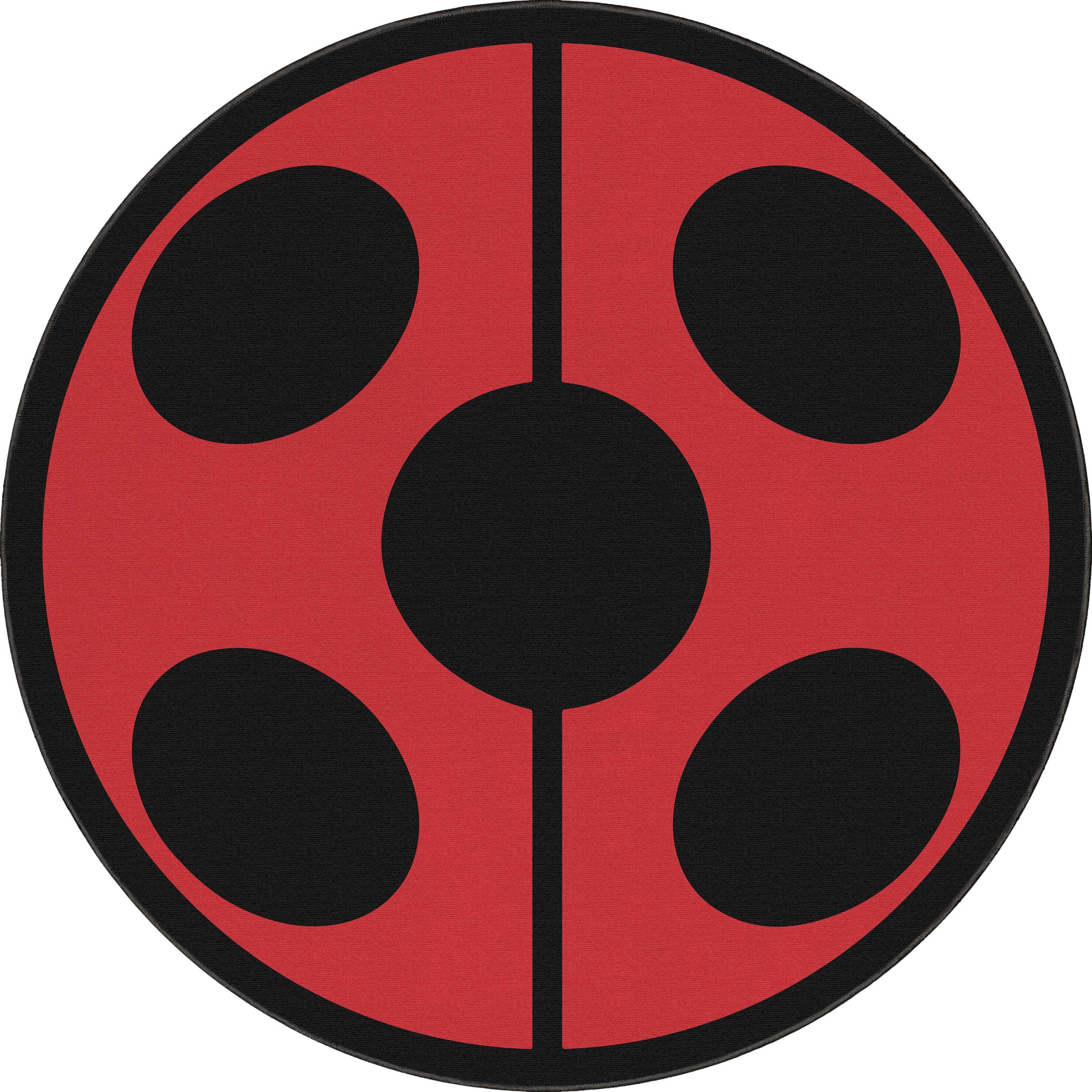 Miraculous Ladybug Miraculous Ladybug Symbol 5'3" Round Red Area Rug by ...