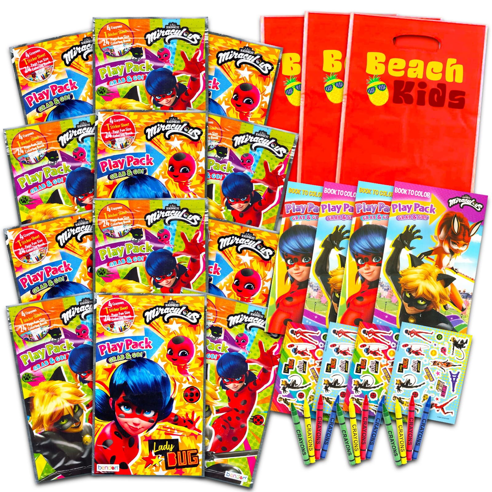 Miraculous Ladybug Party Favors Set Bundle ~ 12 Miraculous Grab n Go ...