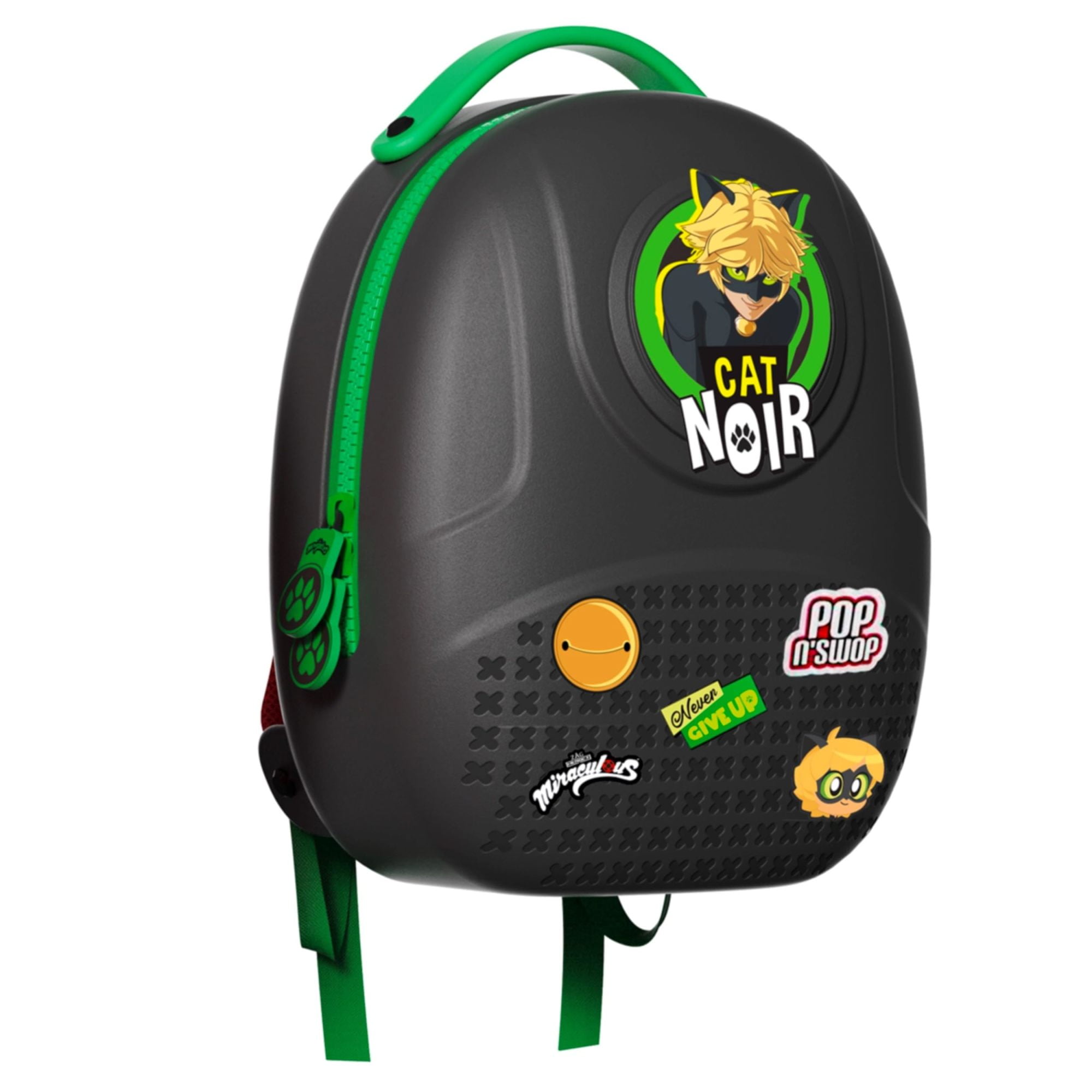 MiraBall Miraculous Ladybug Cat Noir Backpack, Pop n' Swop Badges ...