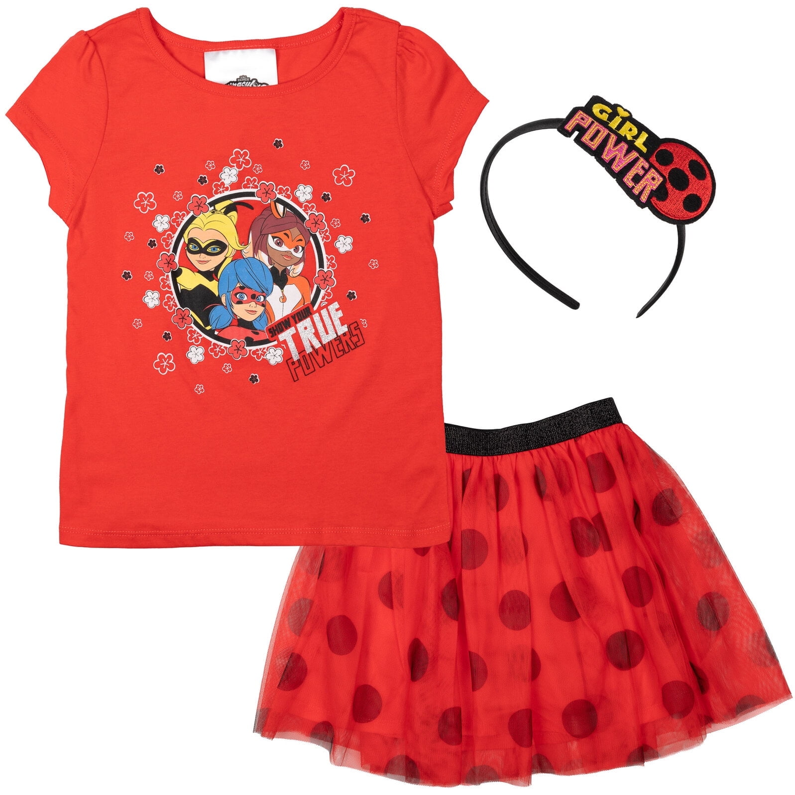 Miraculous Ladybug Rena Rouge Girls T-Shirt, Skirt & Headband Set ...