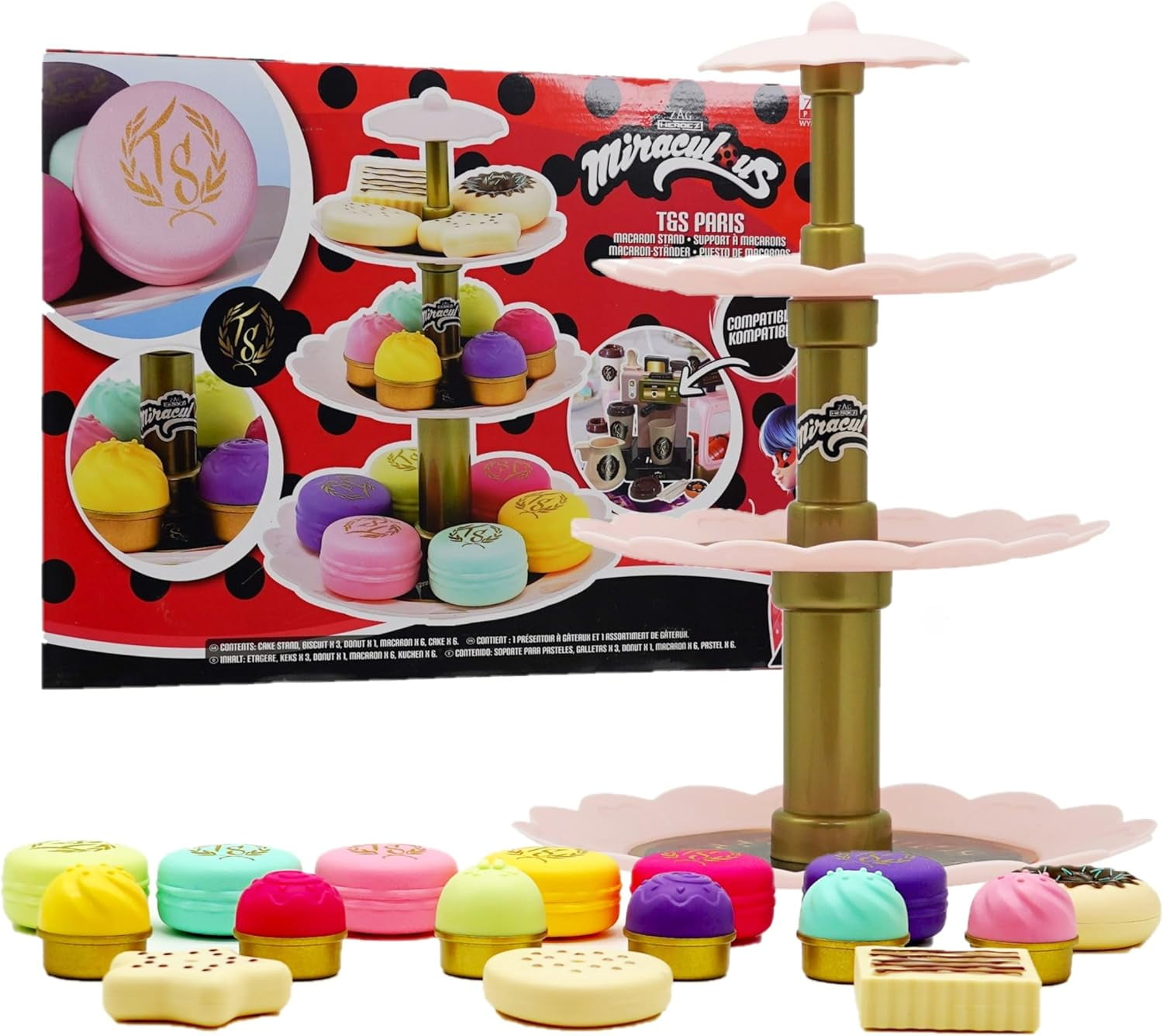 Miraculous Ladybug - Tom & Sabine Macaron Stand, Pretend Role Play Toy ...