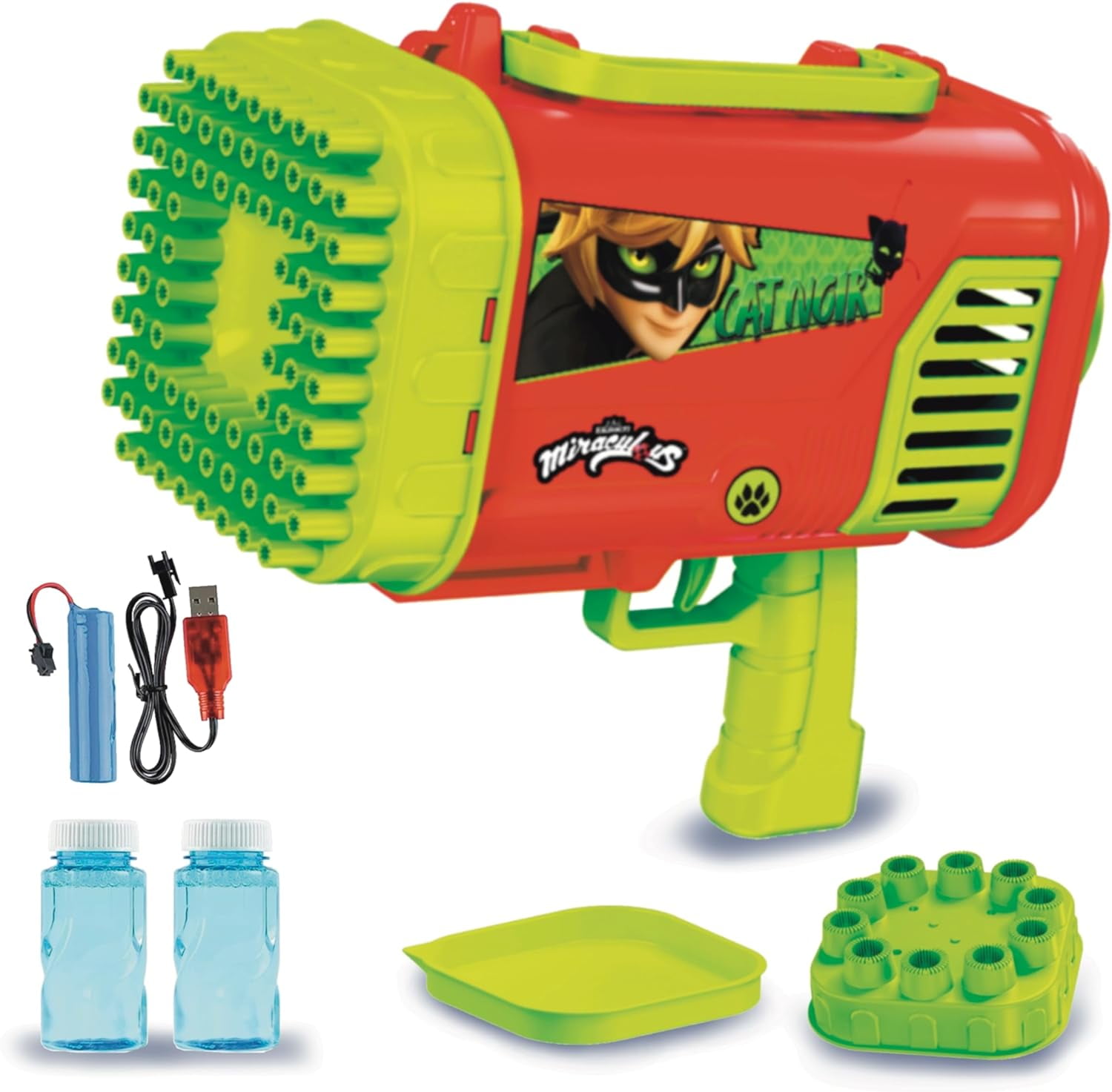 Miraculous Ladybug - Ultimate Bubble Blaster, 80 Holes Automatic Bubble ...