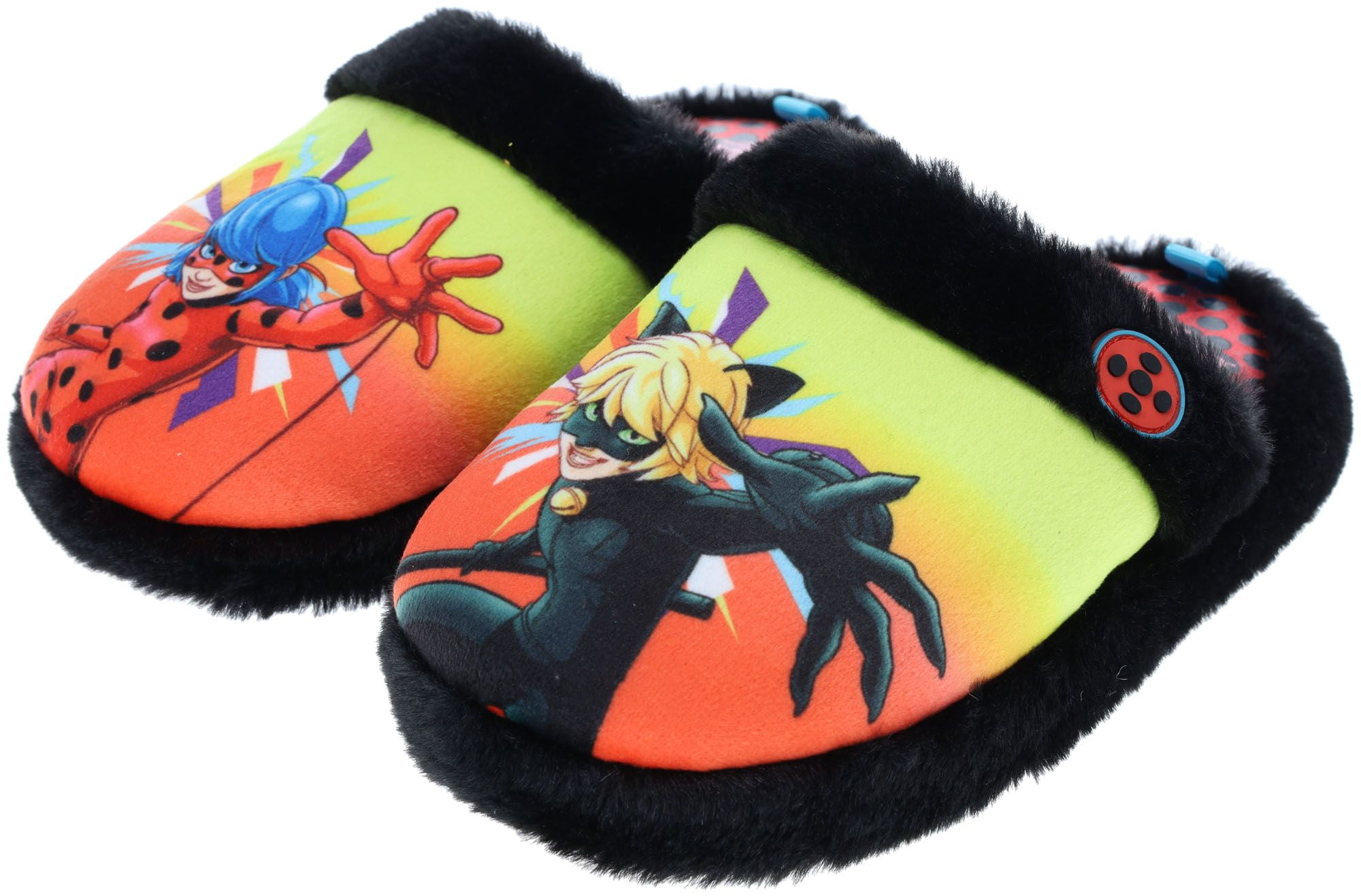 Miraculous Scuff Slipper For Girls, Ladybug and Catboy Slip-On, Big Kid ...