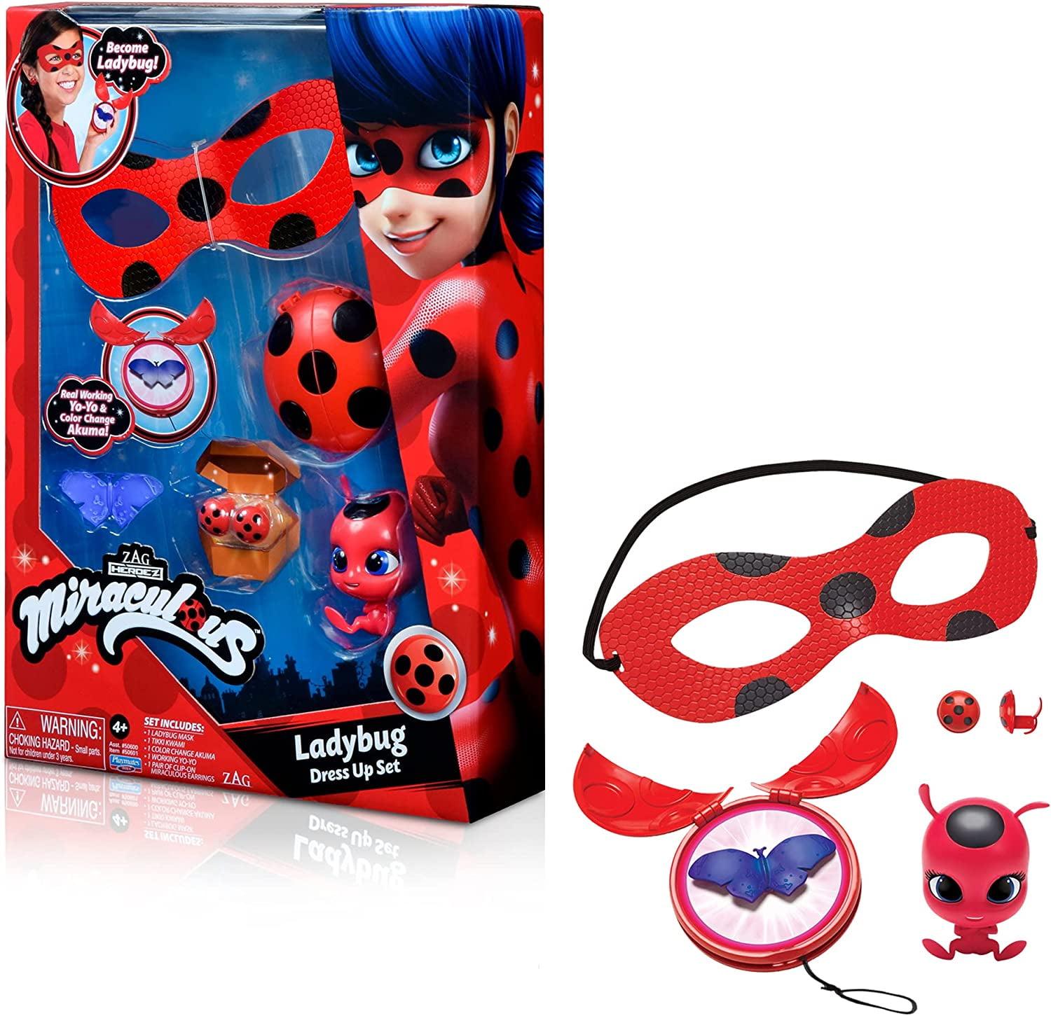 Miraculous girls female Ladybug Dress Up Set with Yoyo, Color Change ...