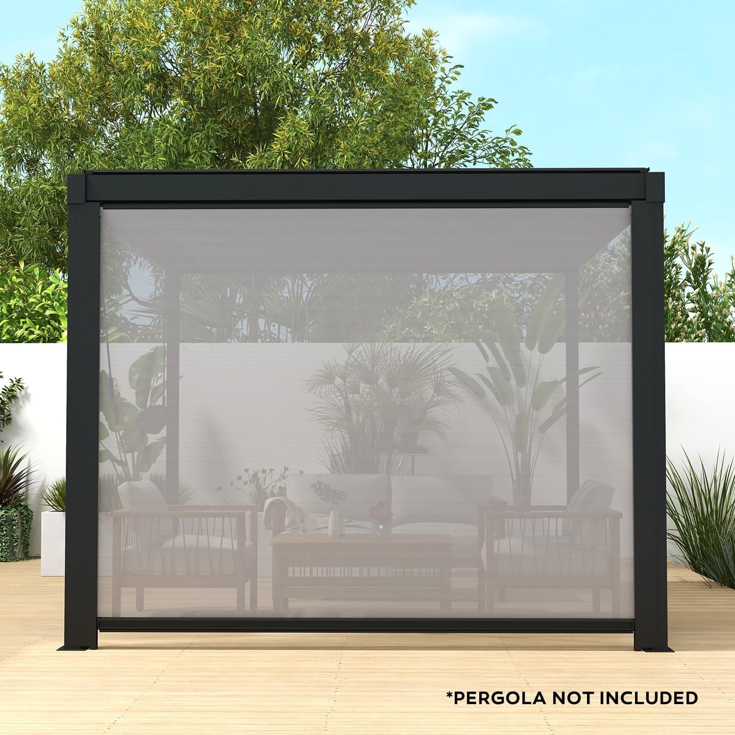 Mirador 80/88S Outdoor Pergola Aluminum Pull Down Privacy Screen 10 ...