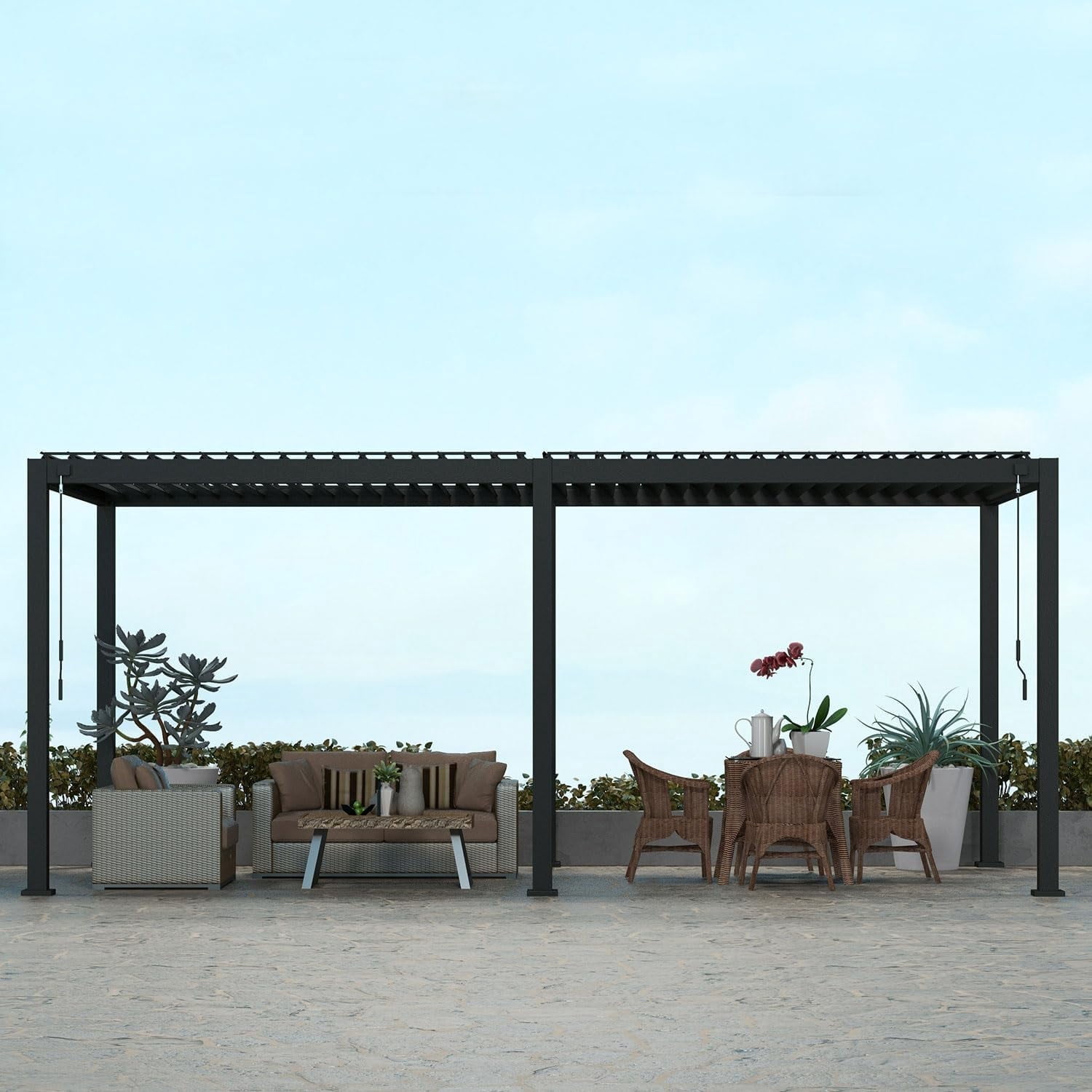 Mirador 111S 10'x20' Outdoor Pergola,Full Aluminum Frame w/Adjustable ...