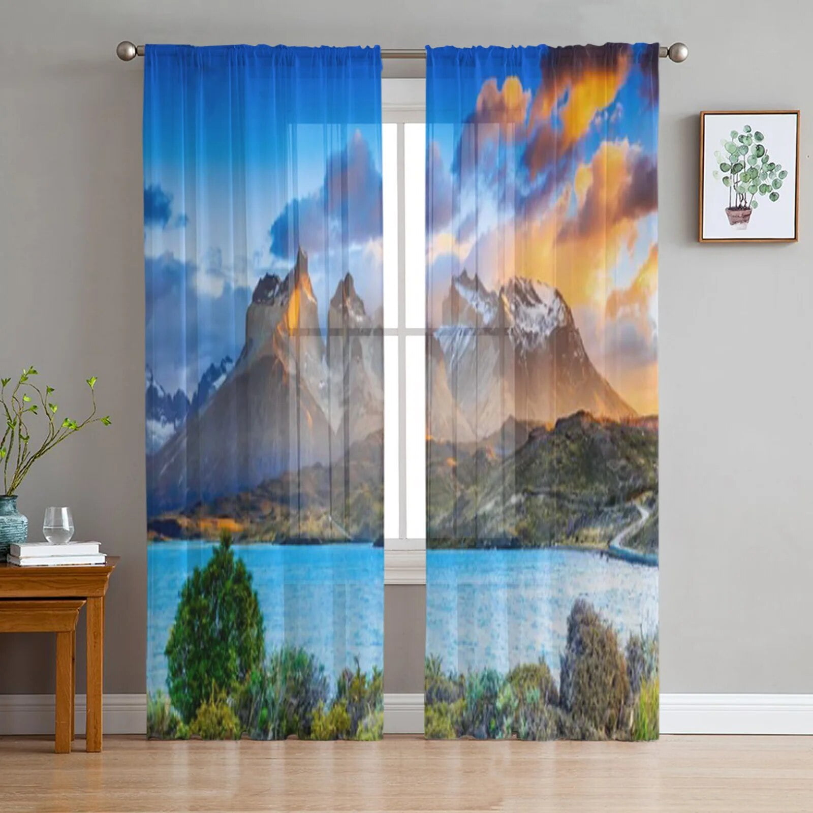 Mirador Del Paine National Park In Chile Natural Scenery Tulle Curtains ...