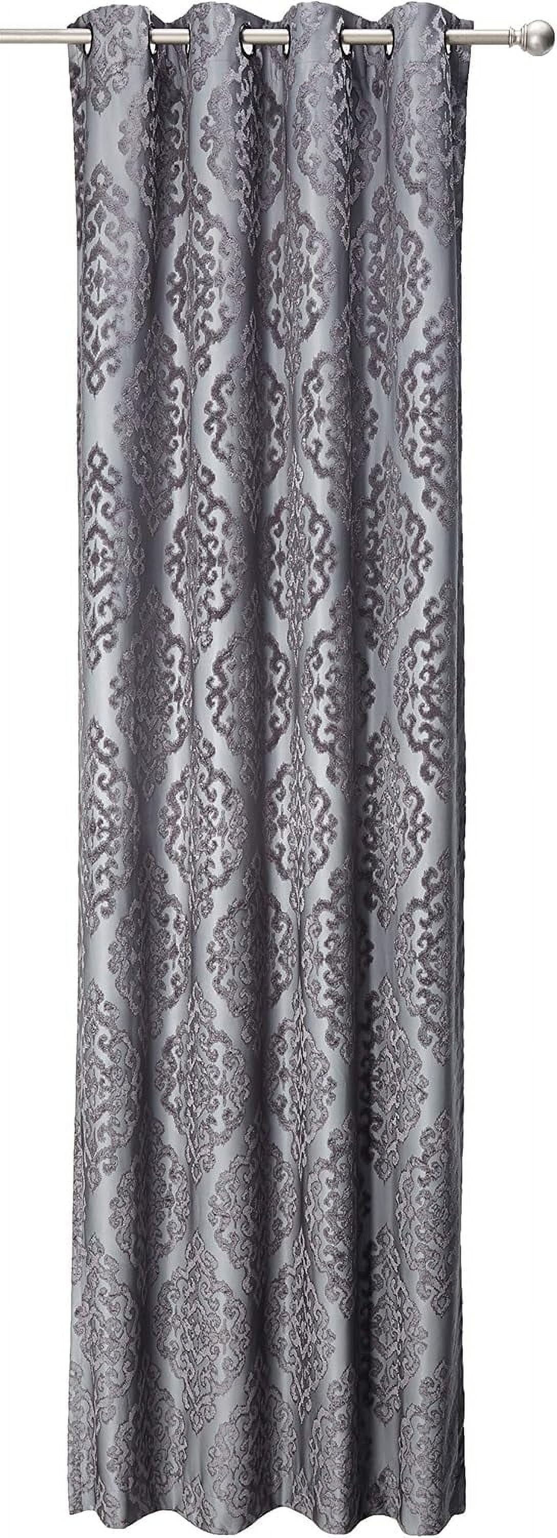 Mirage 100% Total Blackout Single Window Curtain, Knitted Jacquard ...