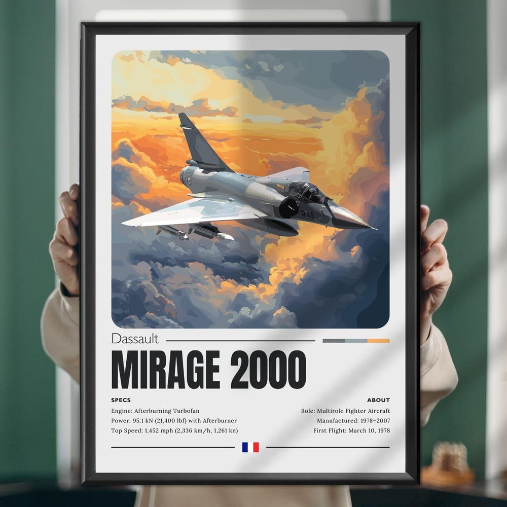 Mirage 2000 Poster: French Fighter Jet Aviation Art UNFRAMED PAPER ...