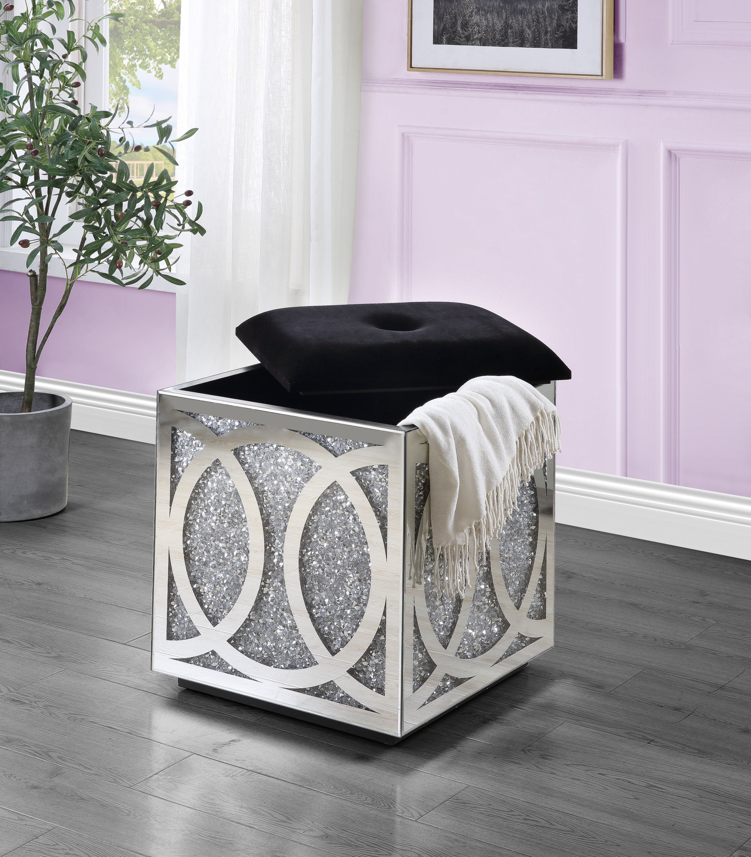 Mirage Diamond Storage II Ottoman - Walmart.com