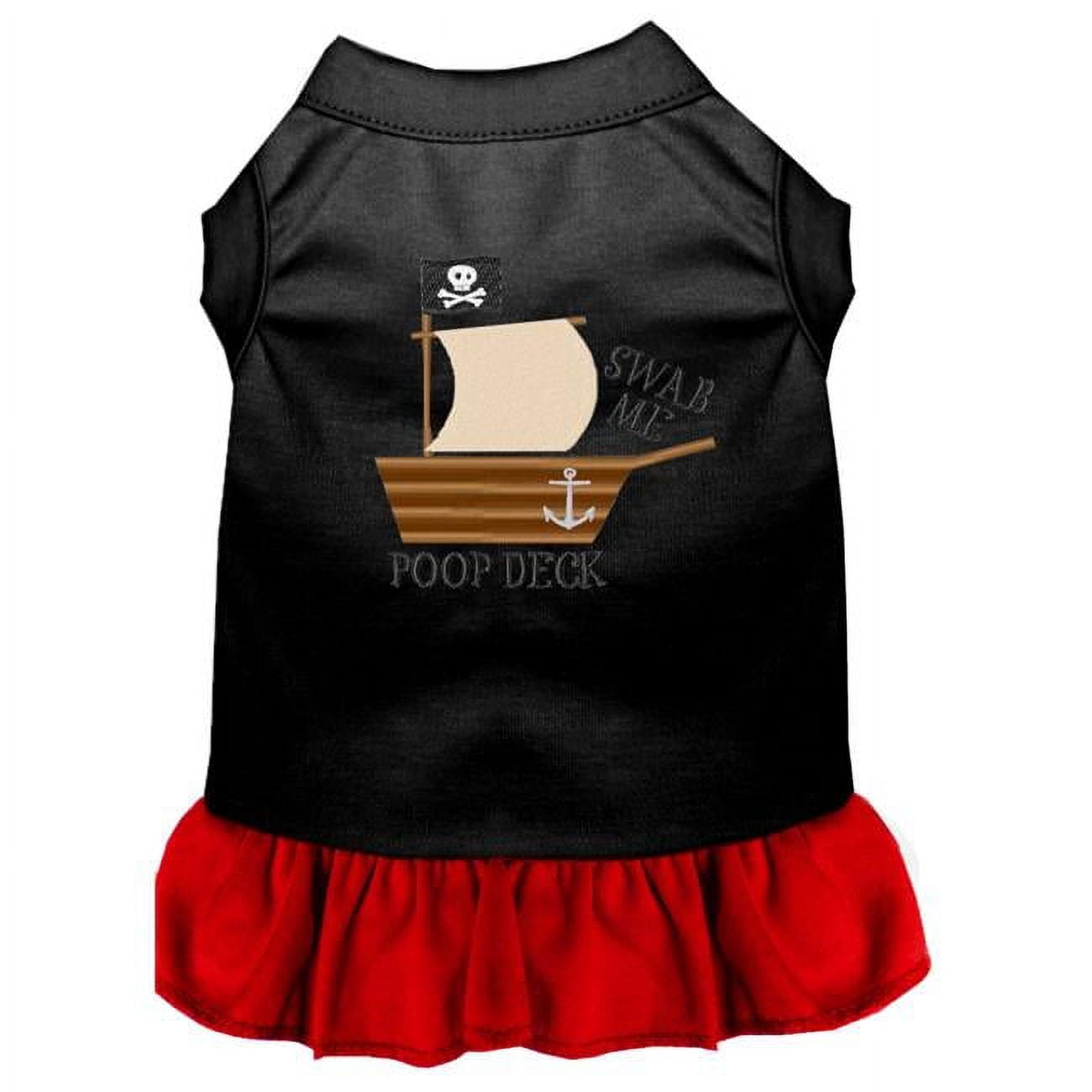 Mirage Pet 12 in. Poop Deck Embroidered Dog Dress - Black with Red ...