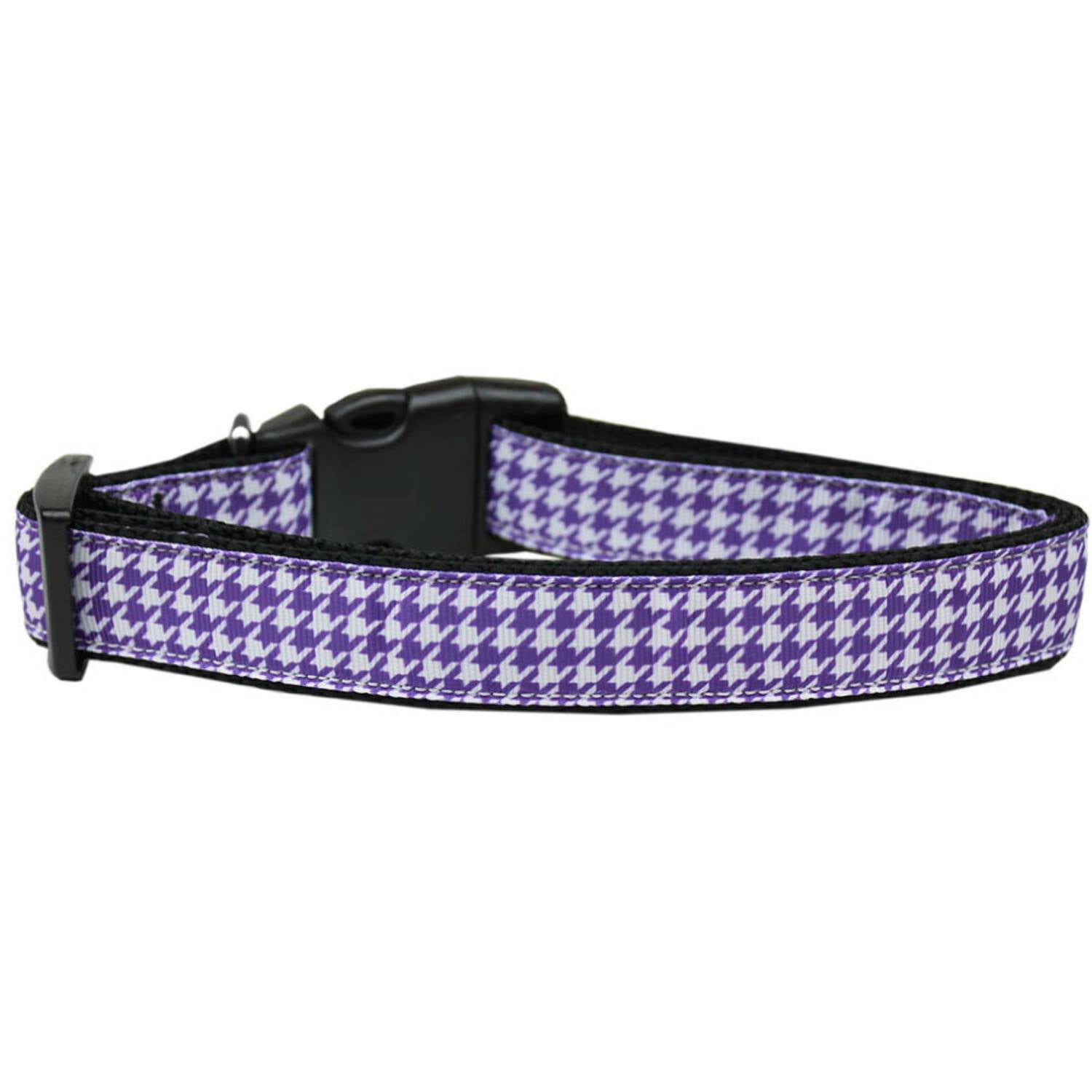 Pet Dog Cat Nylon Collar or Leash, "Houndstooth Purple" - Walmart.com