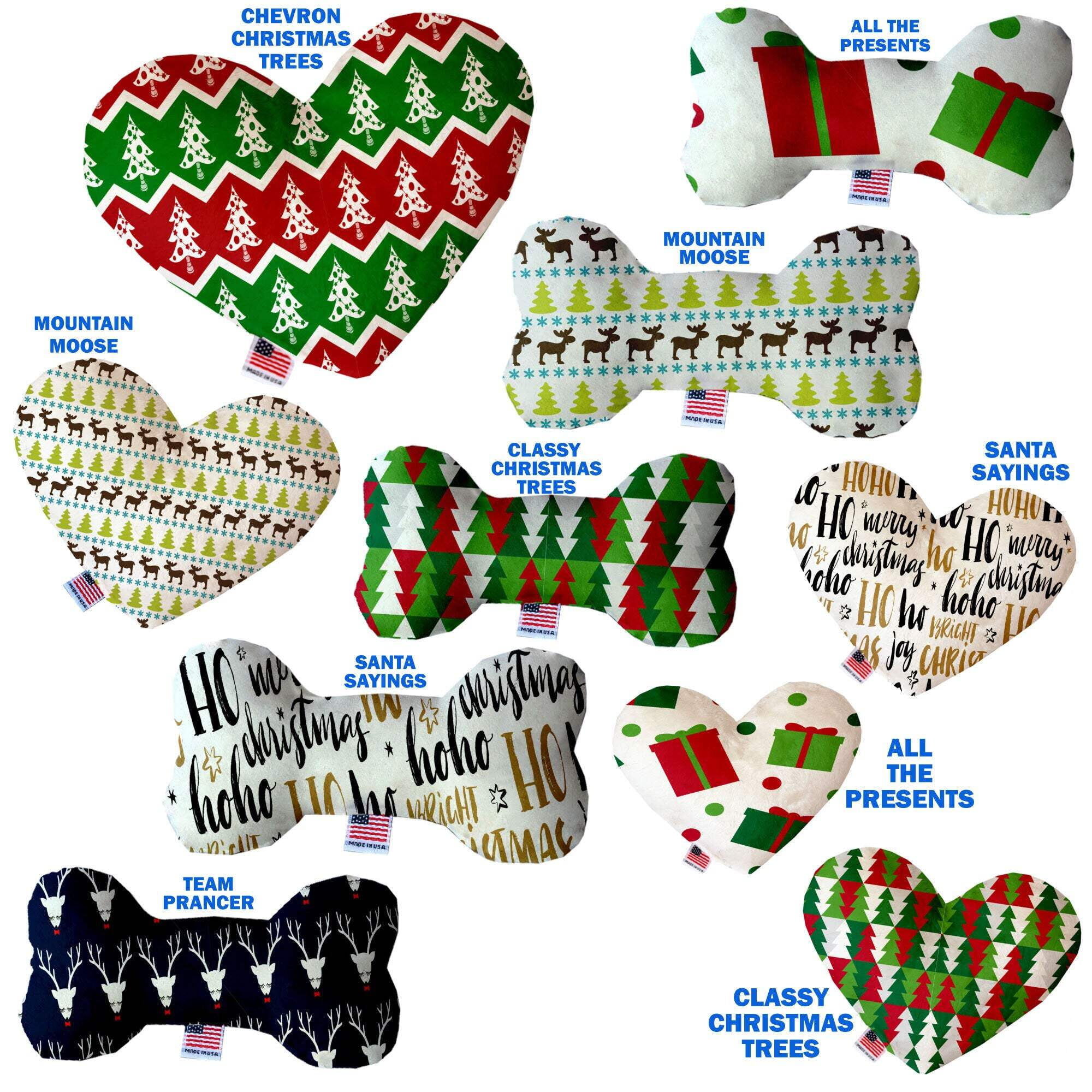 Christmas Pet and Dog Plush Heart or Bone Toy, "Classy Christmas Group ...