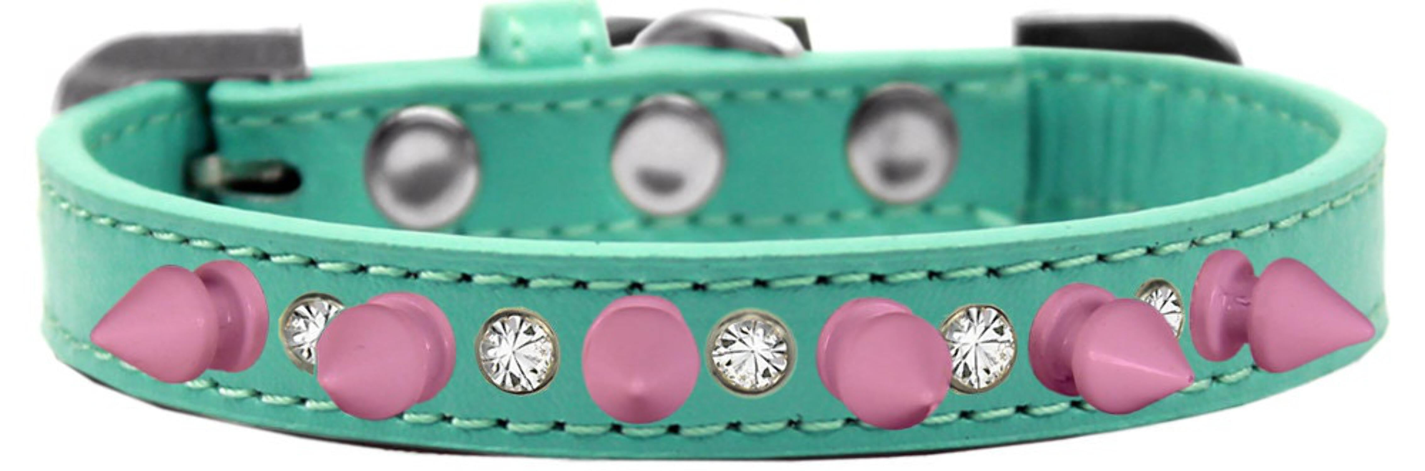 Pet and Dog Spike Collar, "Clear Crystals Light Pink Spikes” - Walmart.com