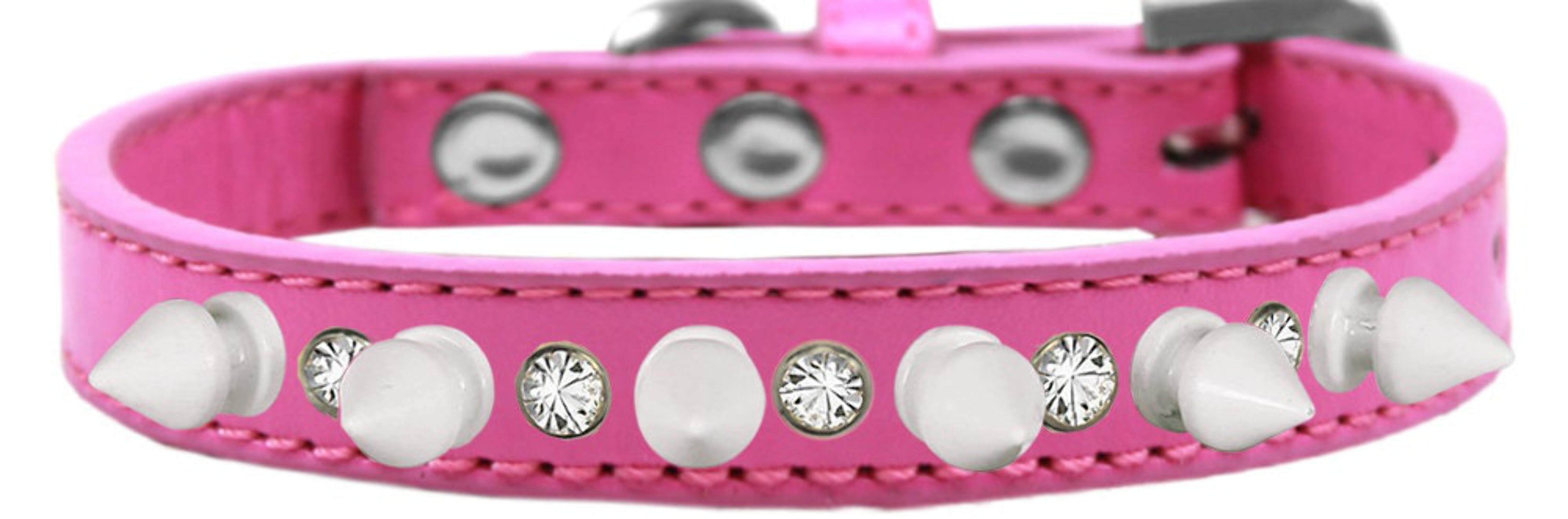 Pet and Dog Spike Collar, "Clear Crystals White Spikes" - Walmart.com