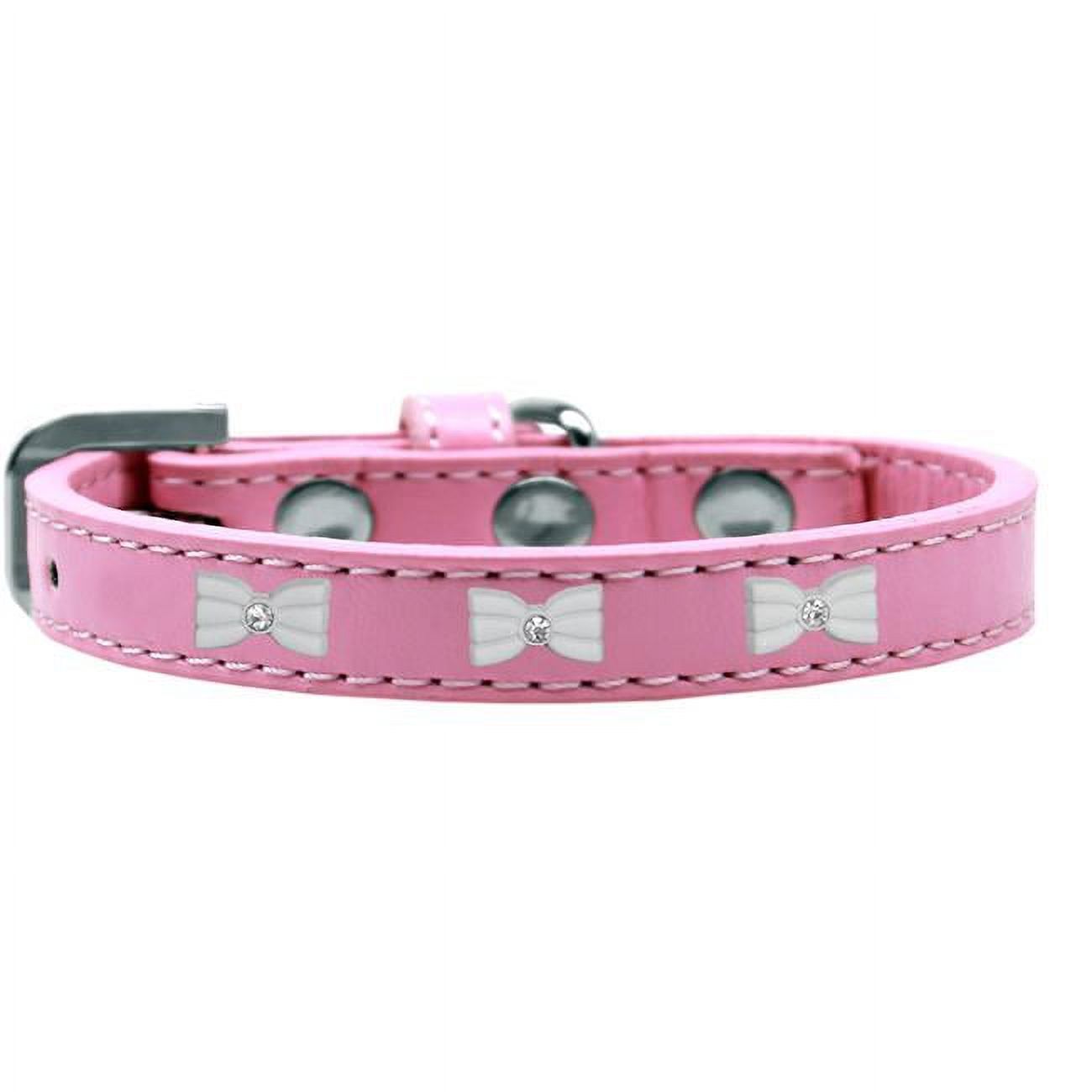Mirage Pet 631-6 LPK14 White Bow Widget Dog Collar, Light Pink - Size ...